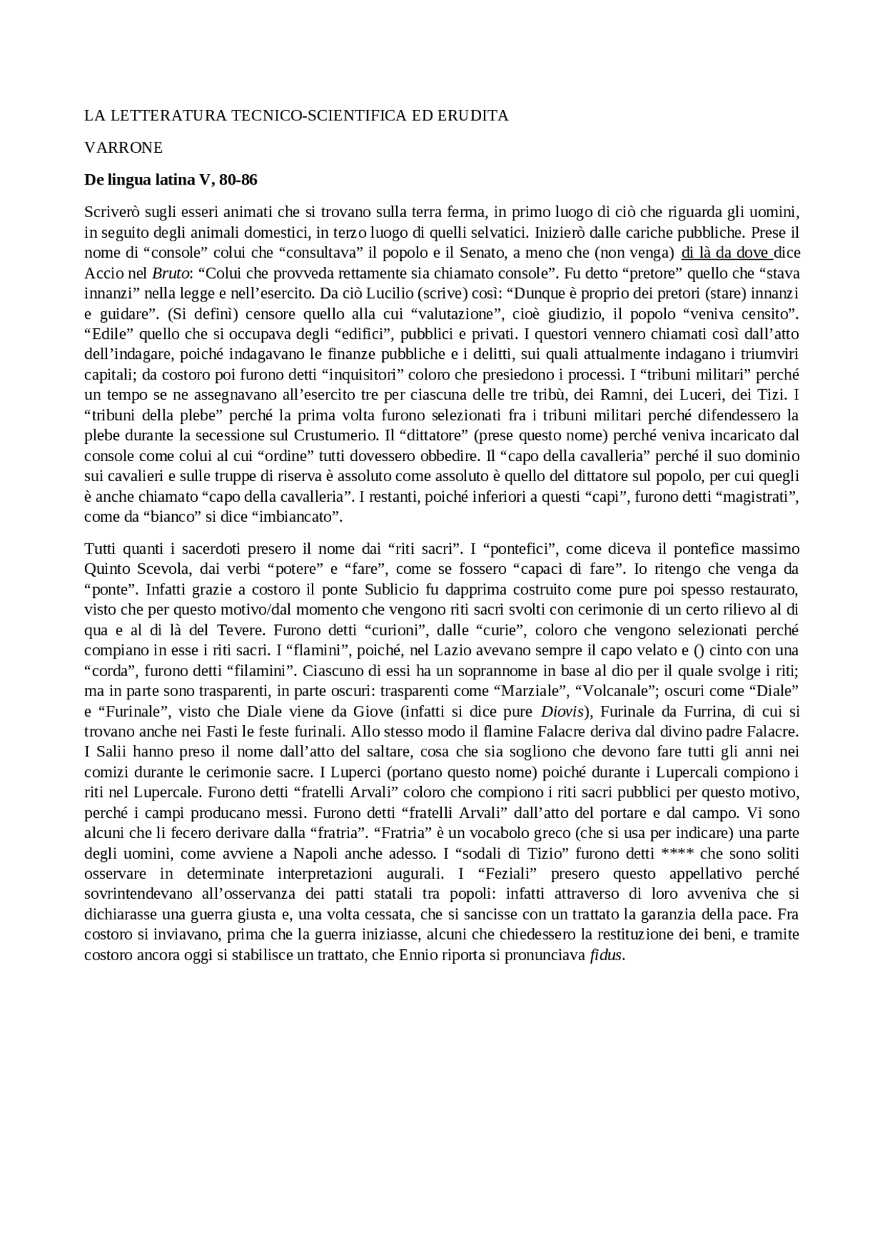 La letteratura tecnico-scientifica ed erudita - Docsity