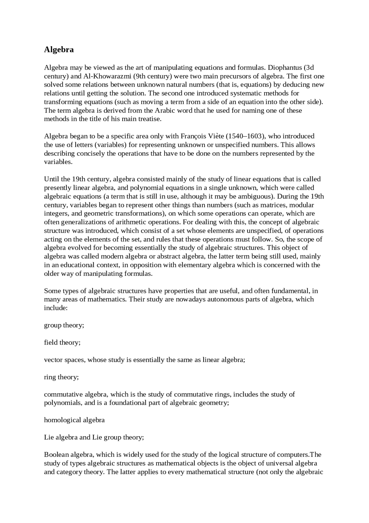 The Evolution of Algebra: From Diophantus to Modern Algebraic ...