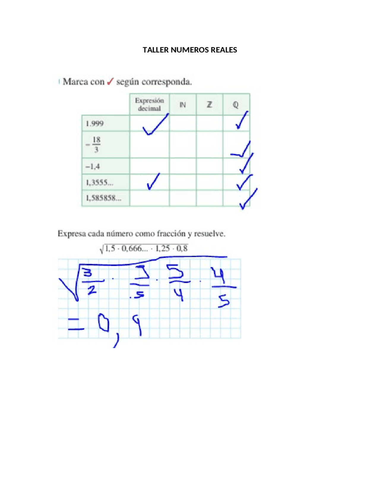 Ejercicios matematica numeros reales - Docsity