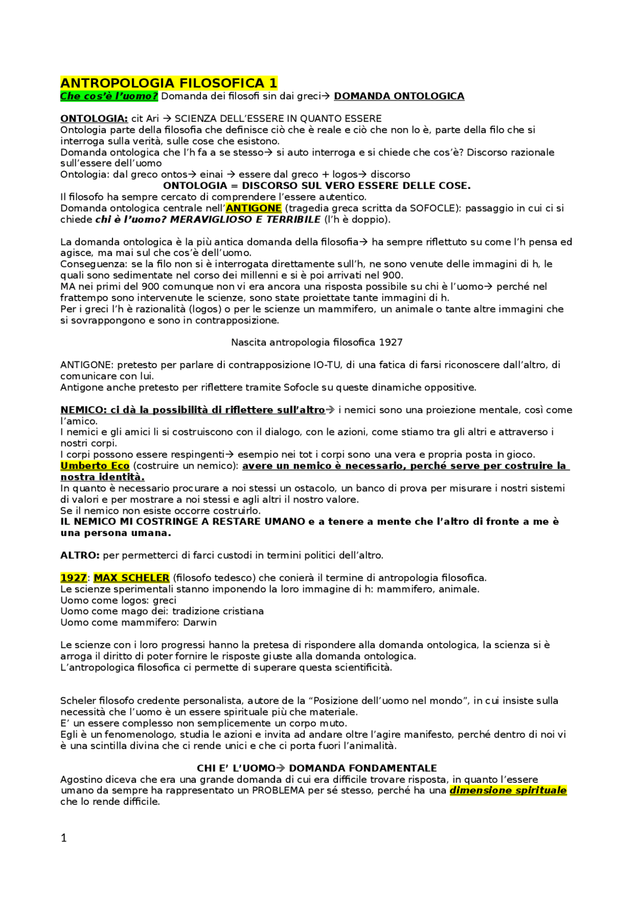 Appunti Delle Lezioni Docsity
