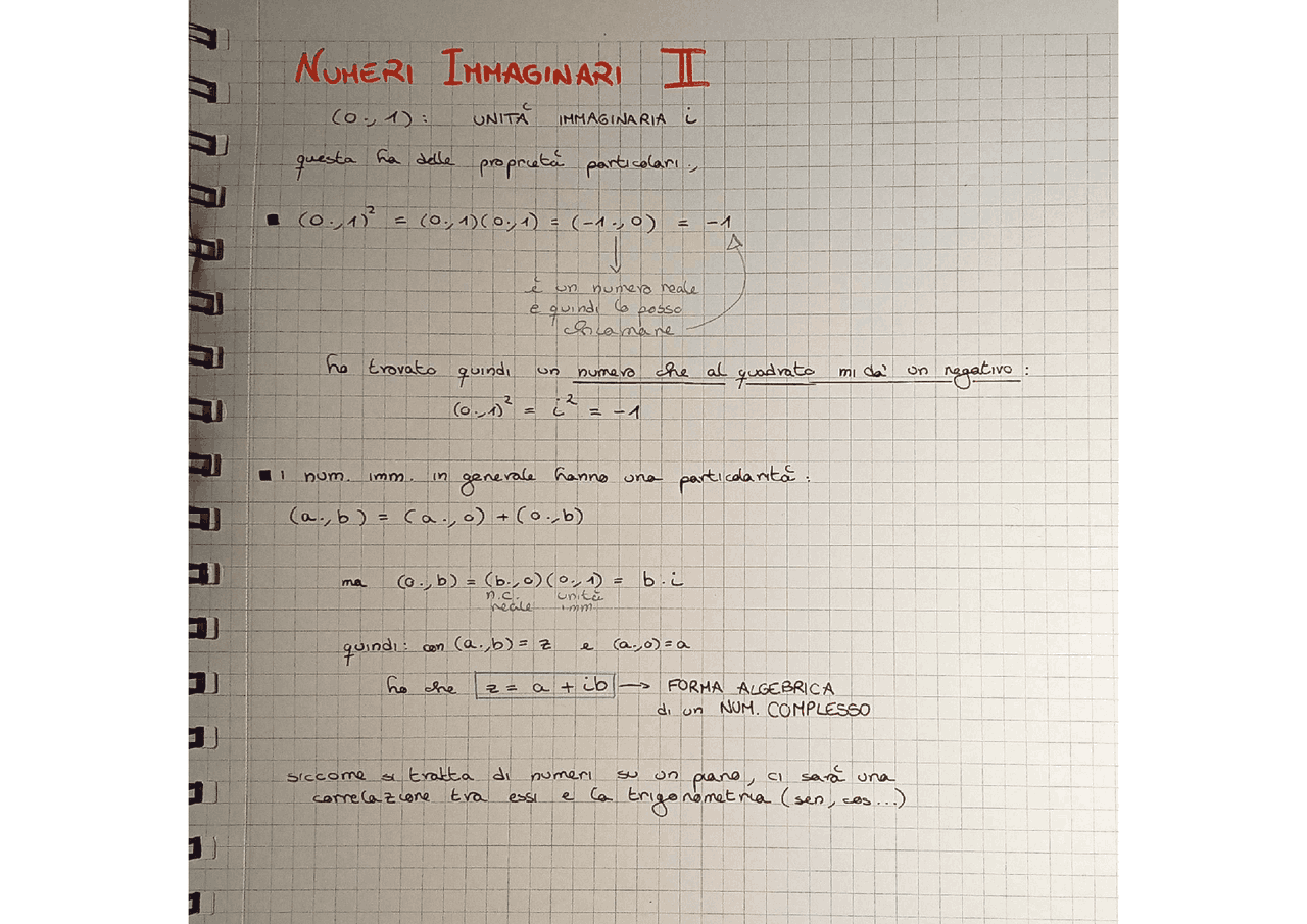 Numeri Complessi E Immaginari Docsity