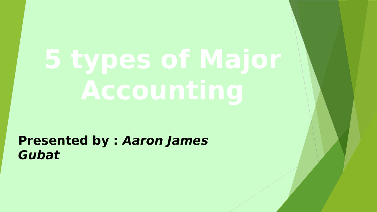Accounting titles, Major accounts and Business finance topics - Docsity
