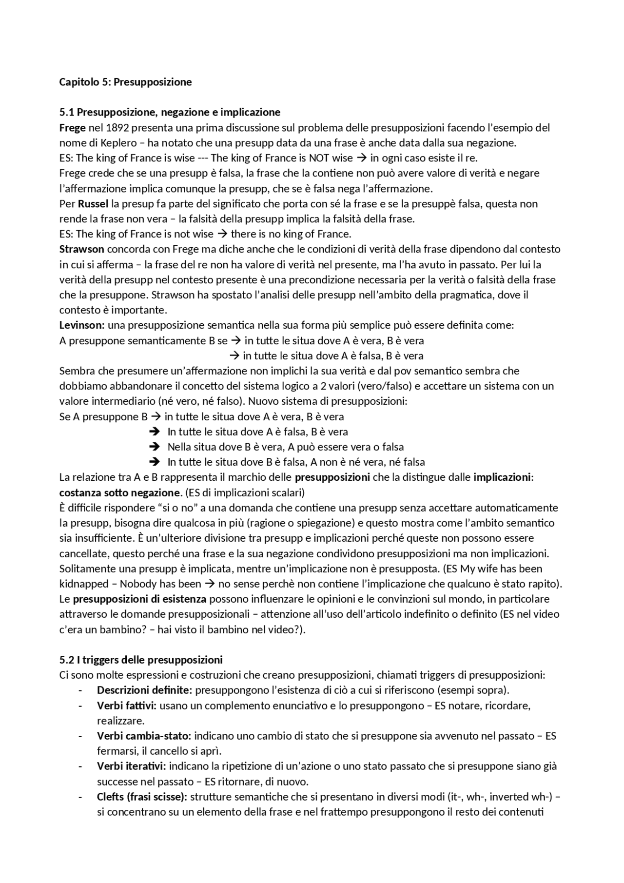 Riassunto cap. 5 - Introduction to pragmatics, Birner - Docsity