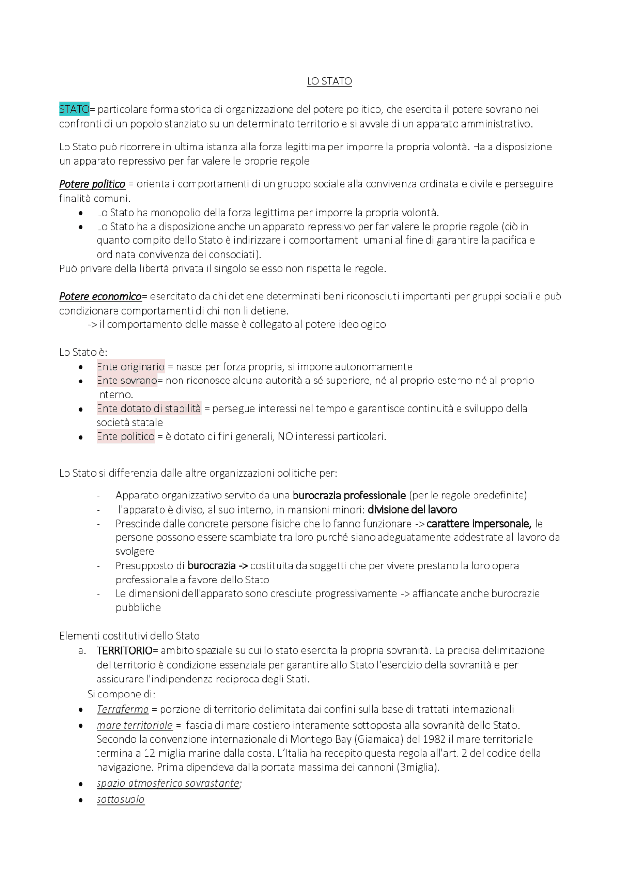 Appunti Sulle Forme Di Stato Docsity