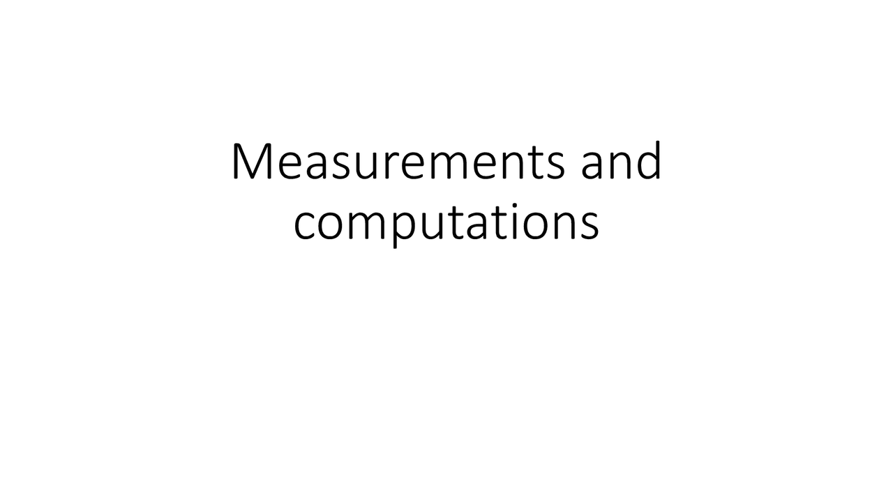 02 Measurements And Computationspdf Docsity