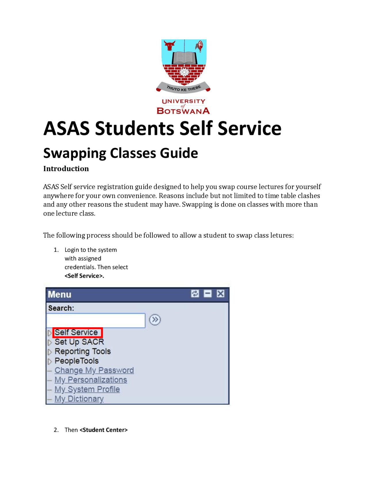 ASAS Students Self Service: Swapping Classes Guide | Schemes and Mind ...