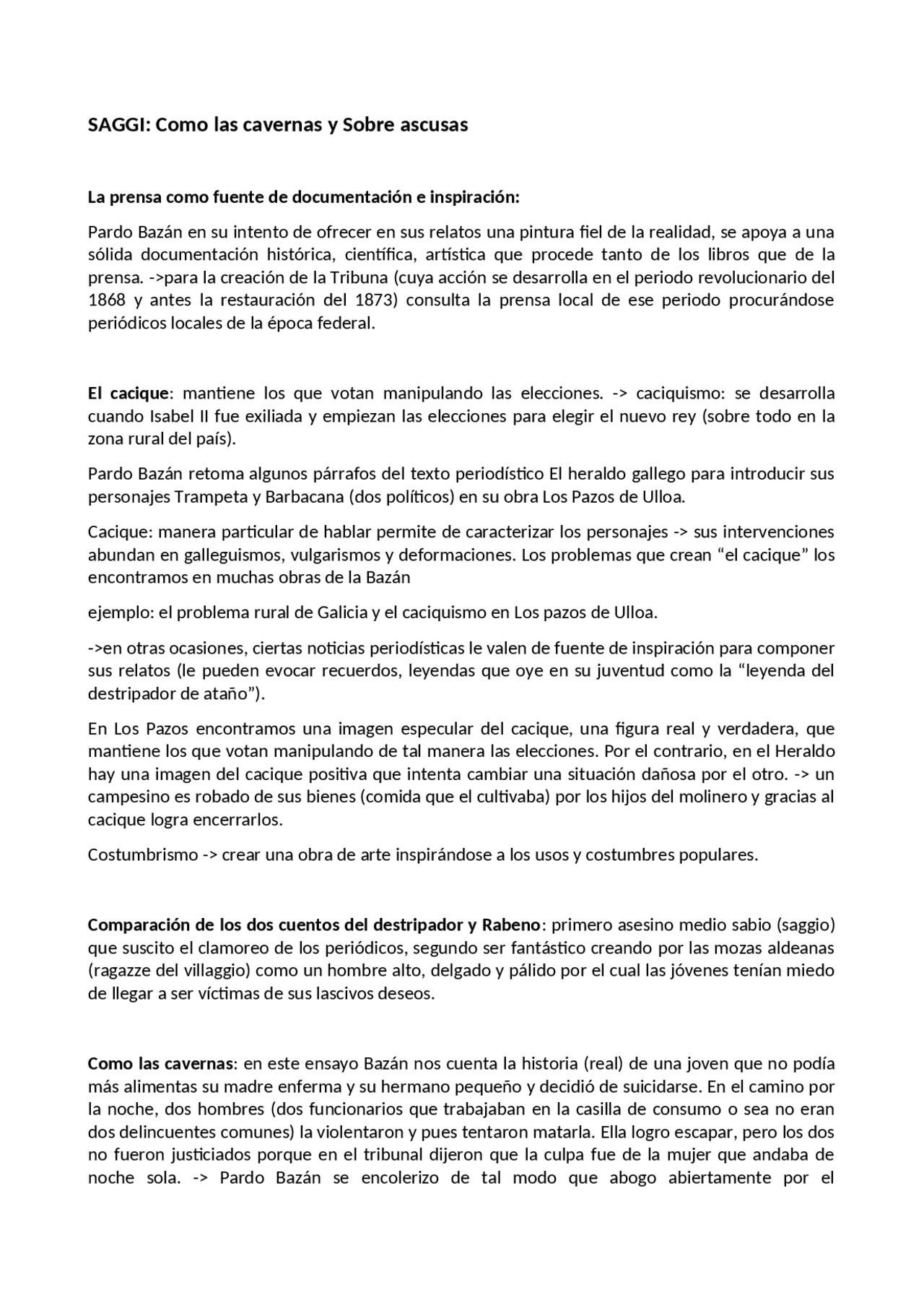 Riassunto La vida contemporanea | Sintesi del corso di Letteratura ...