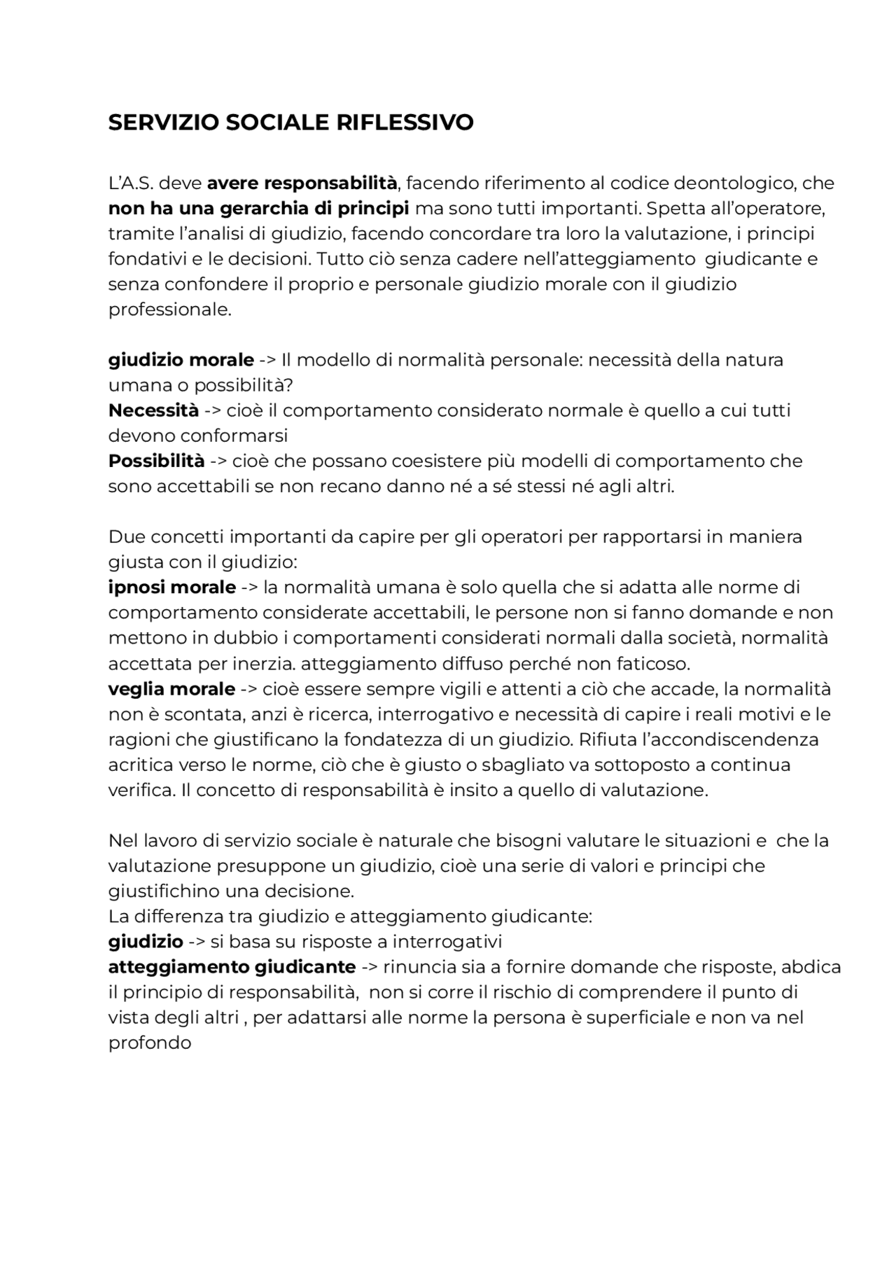 Servizio Sociale Riflessivo L Fazzi Docsity