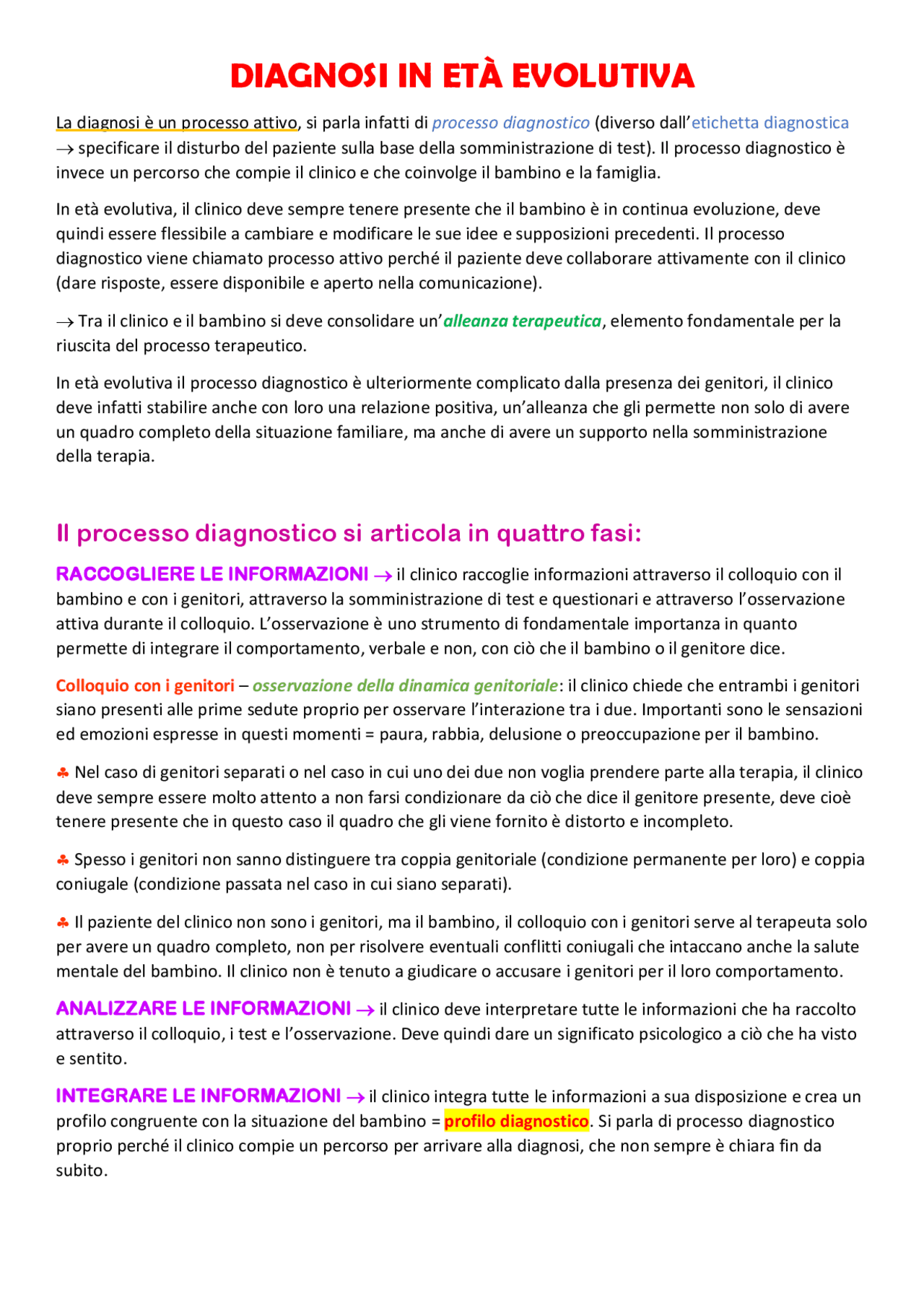 Assessment Psicodinamico In Età Evolutiva Docsity