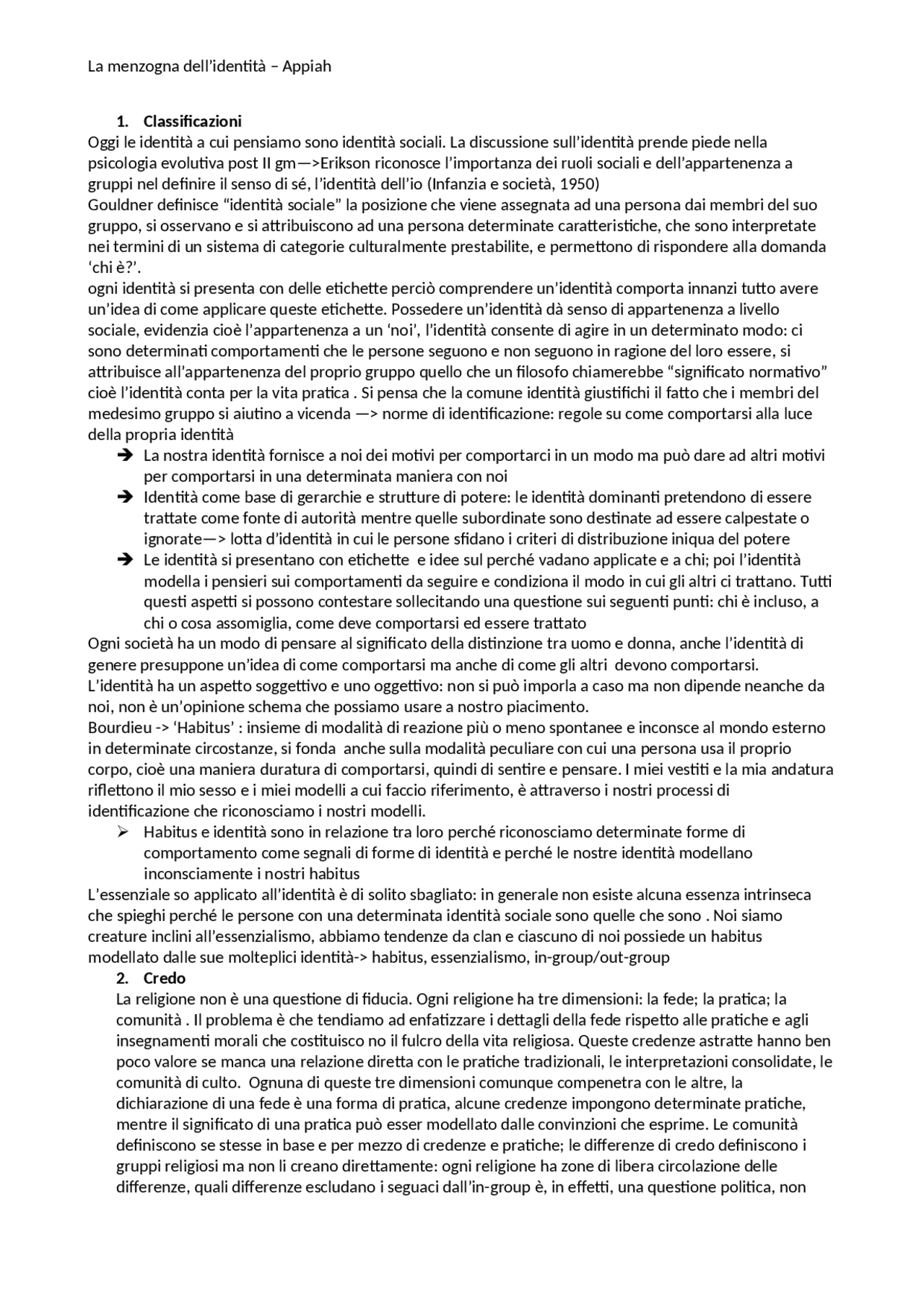La Menzogna Dellidentità Docsity