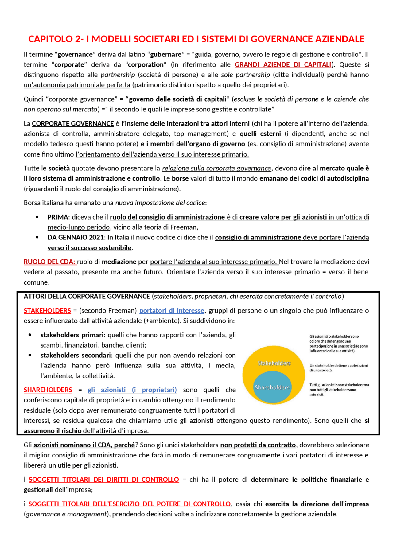 I Modelli Societari Ed I Sistemi Di Governance Aziendale Ii Cap