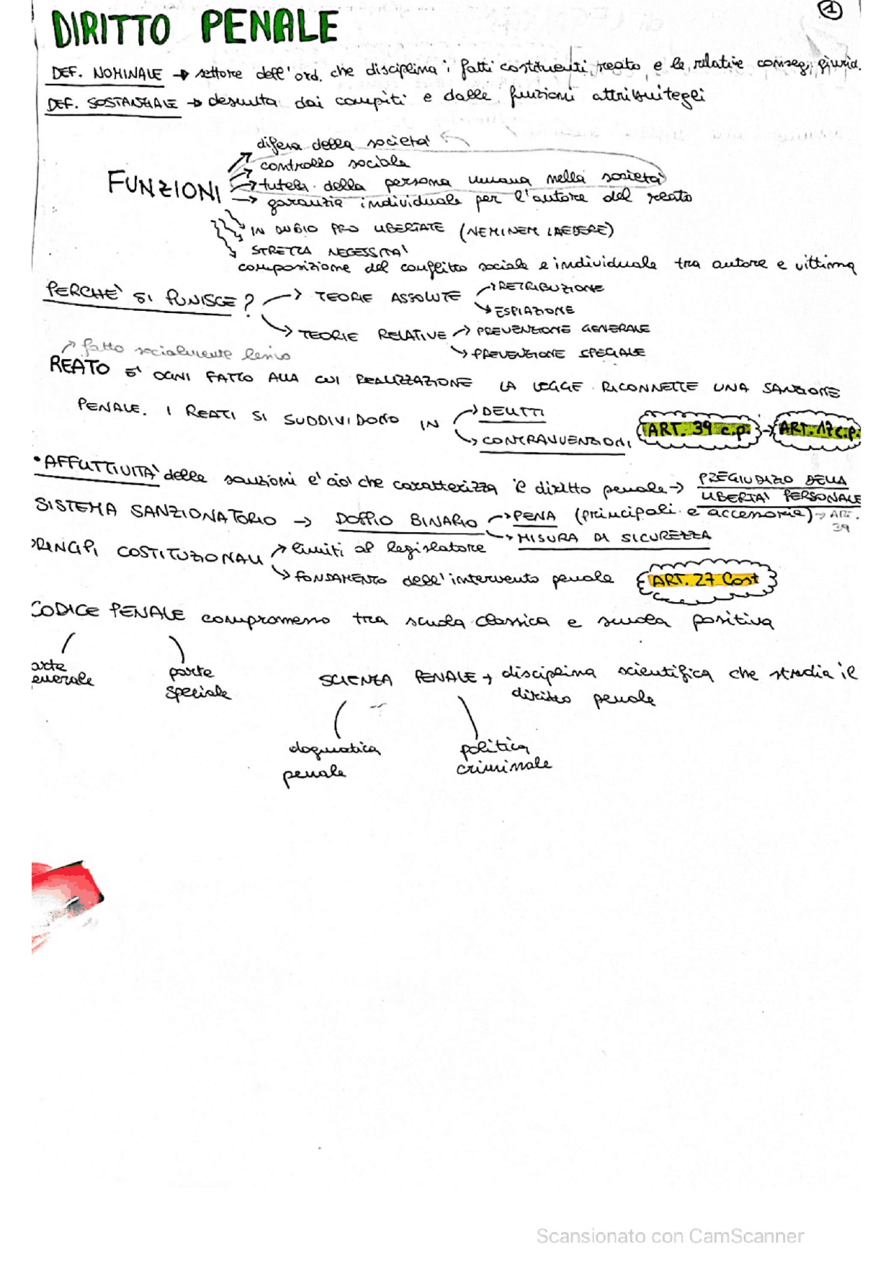 Riassunto Primo Capitolo Diritto Penale Docsity