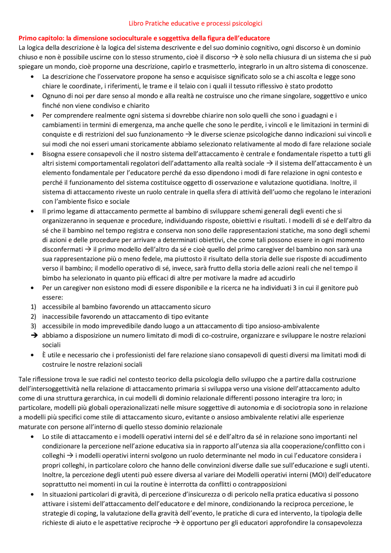 Pratiche Educative E Processi Psicologici Docsity