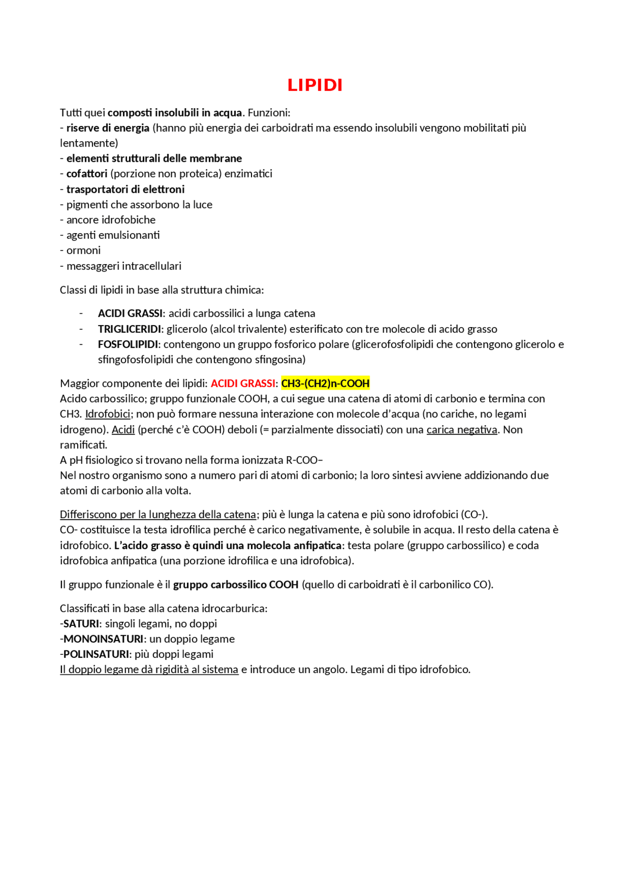 Appuntislide Sui Lipidi Docsity