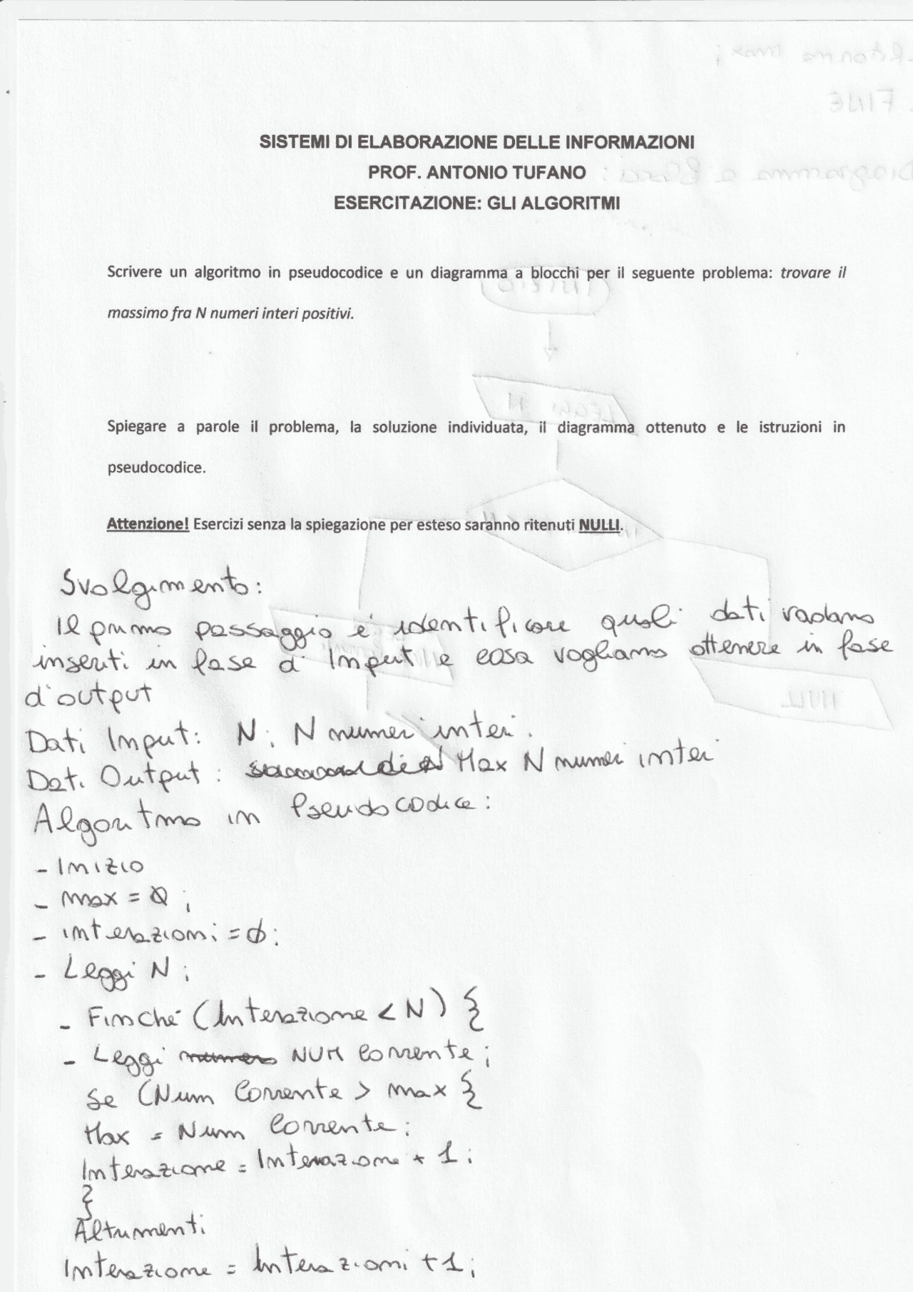 Sistemi Di Elaborazione Delle Informazioni Gli Algoritmi Docsity