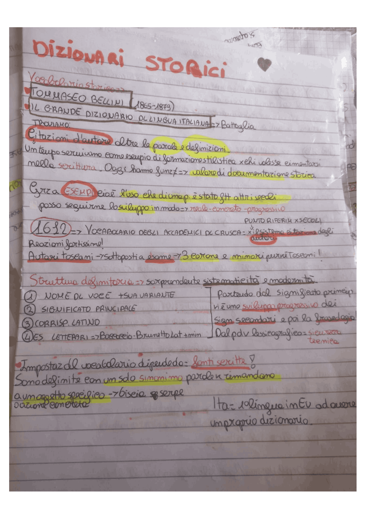 Riassuntomappa I Dizionari Storici Docsity