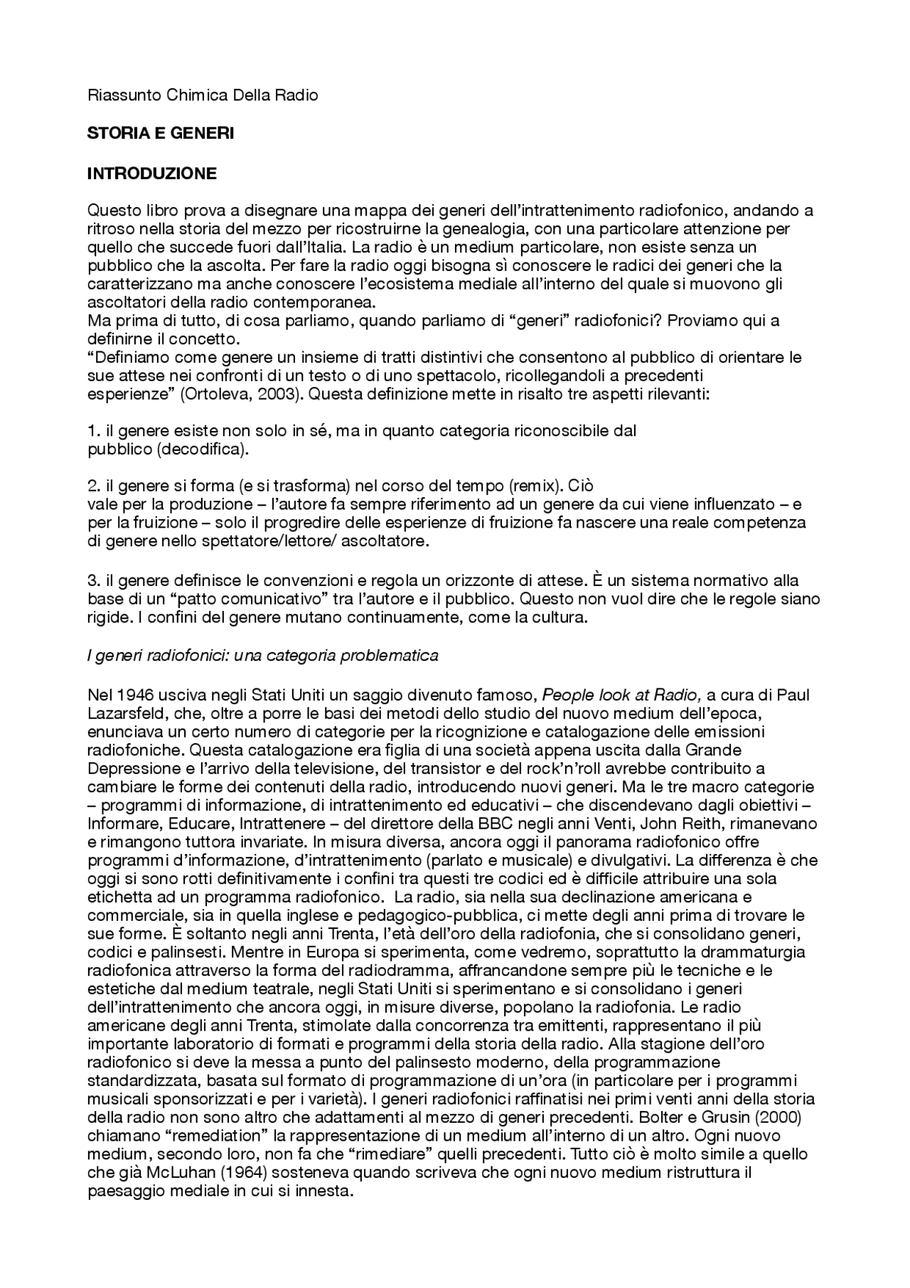 Chimica Della Radio Riassunto Del Libro Docsity