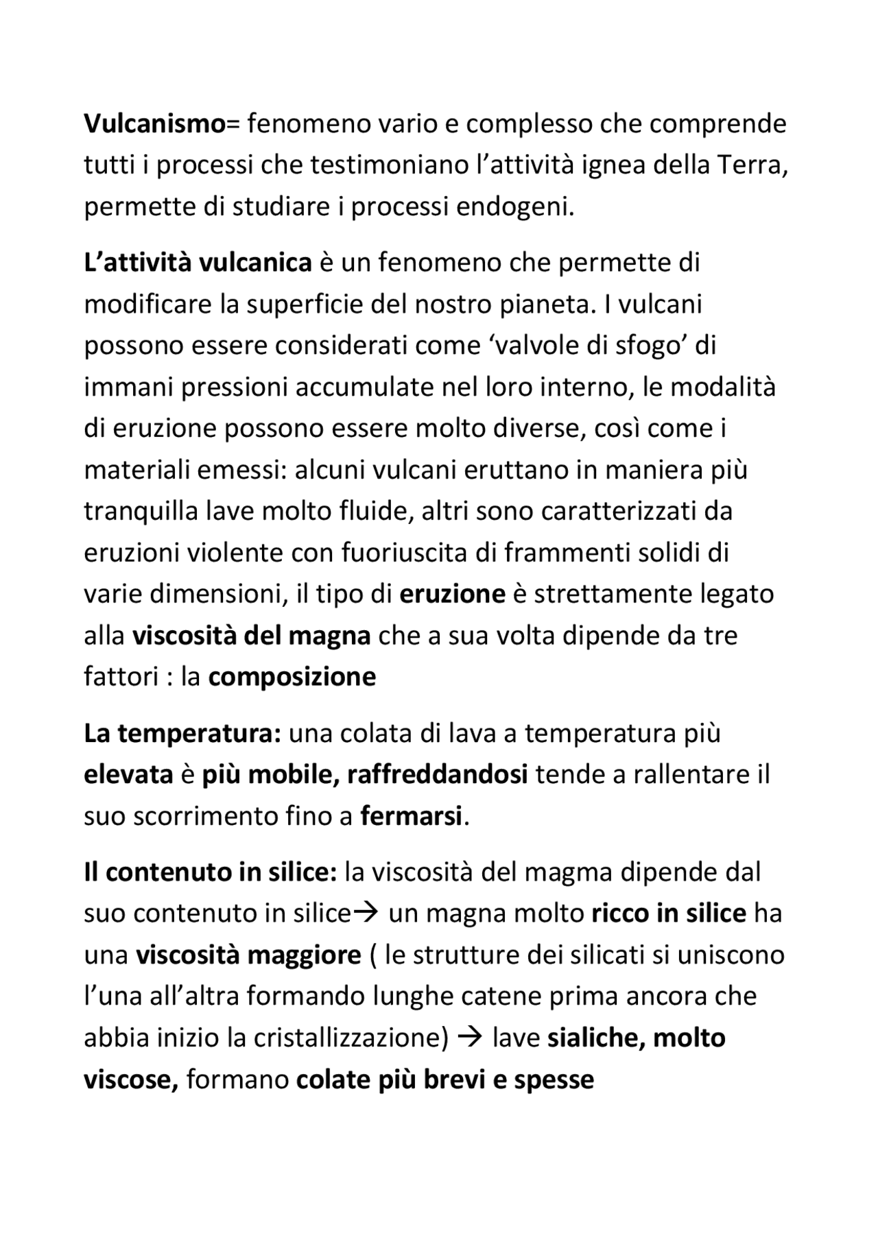 Appunti Di Scienze Sui Vulcani Esame Di Maturità Docsity