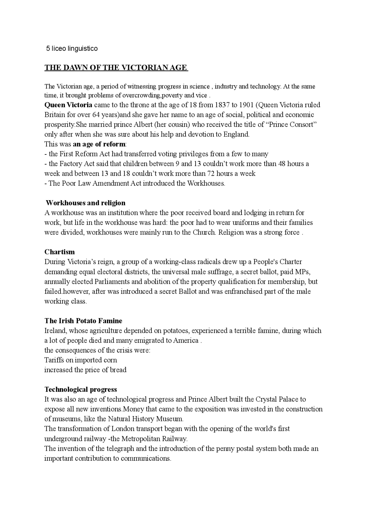 Life In The Victorian Age Docsity