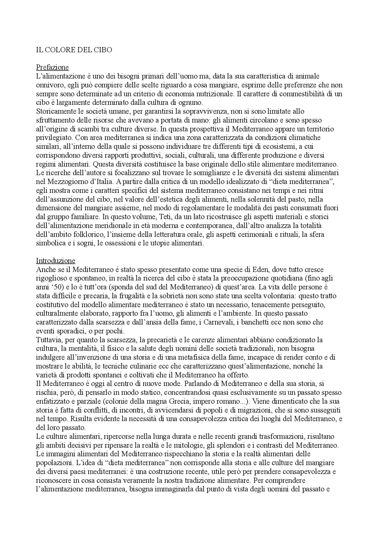 Libro Il Colore Del Cibo Docsity