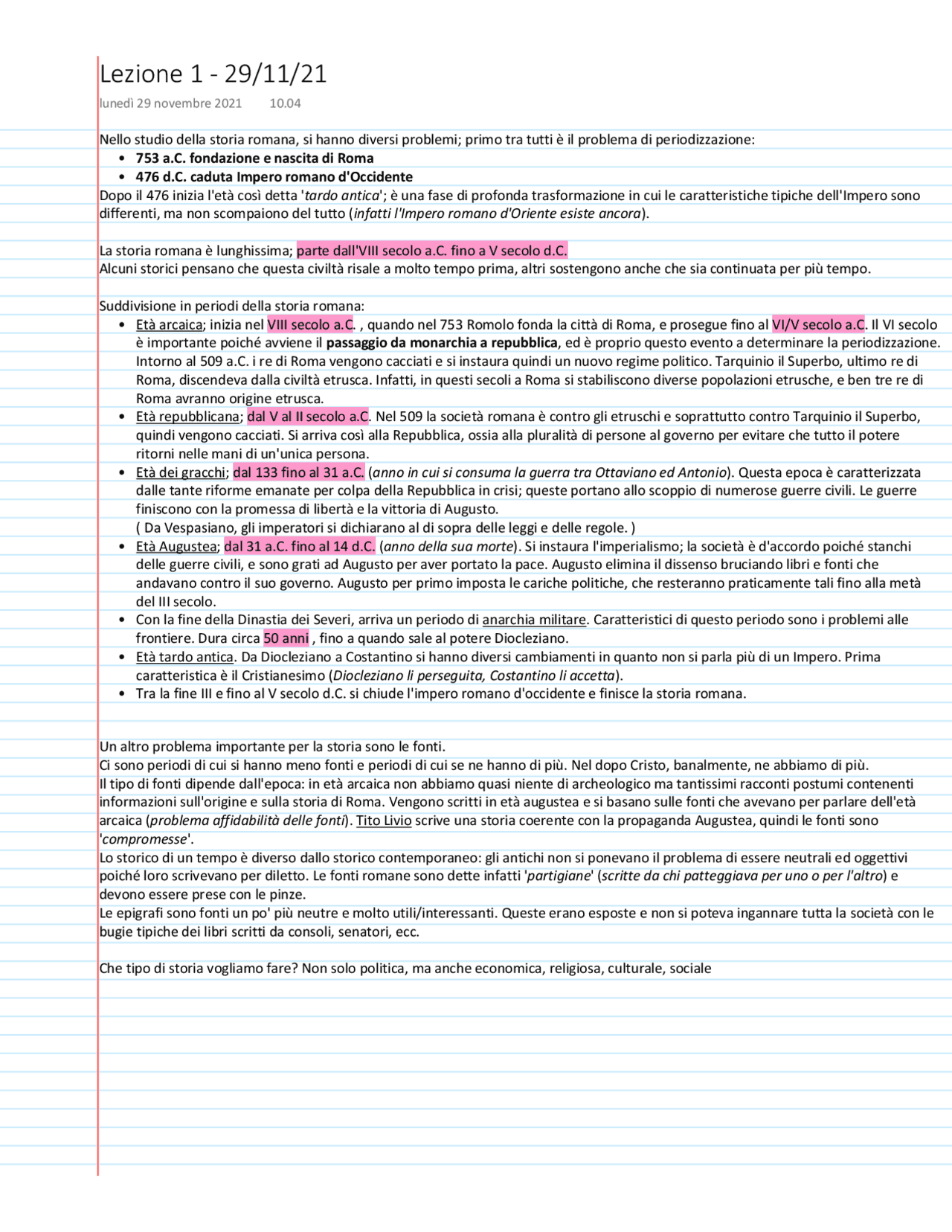 Storia Romana Libro Cresci Marrone Fatto Su Onenote Docsity