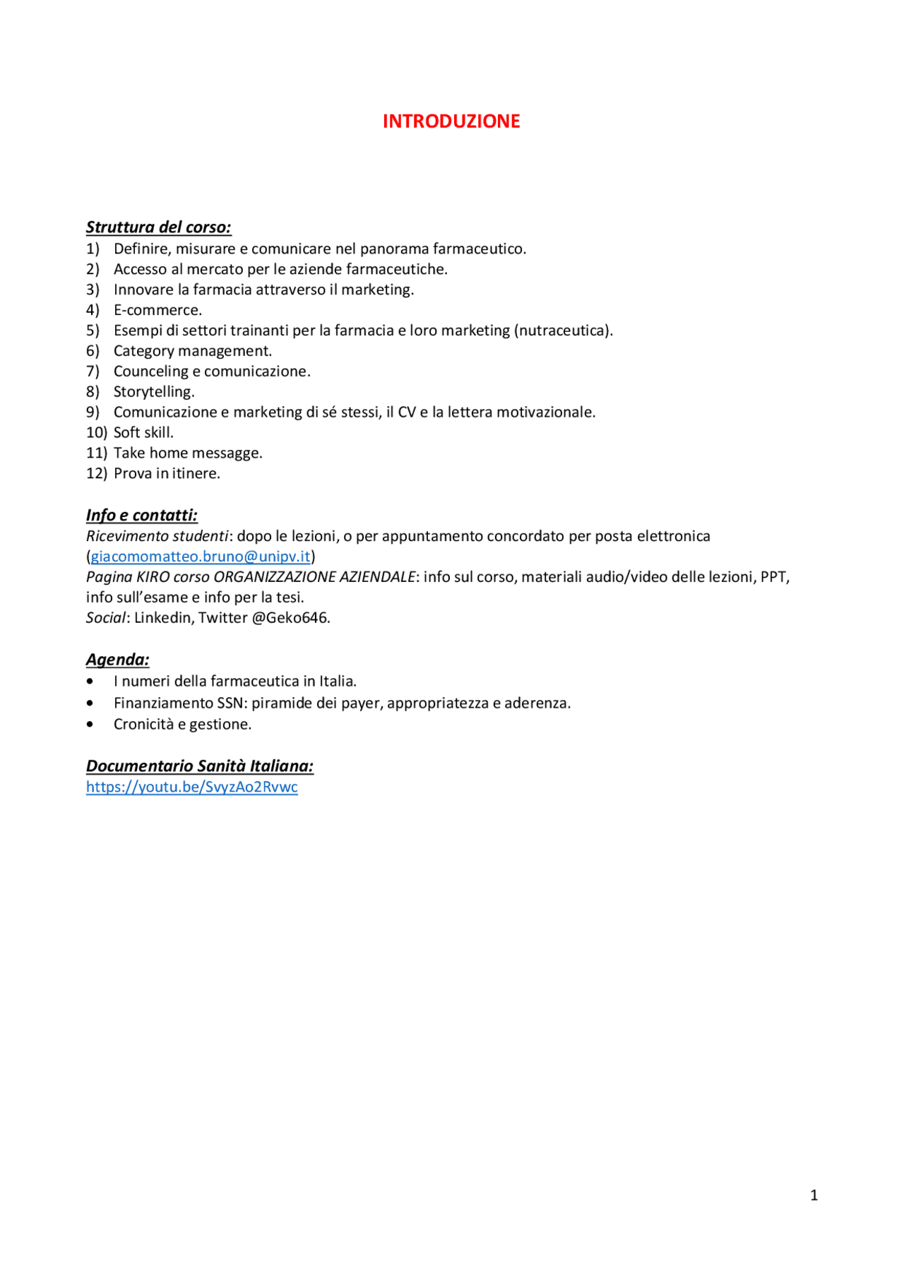 Appunti Intero Corso Di Comunicazione Prof Bruno Docsity