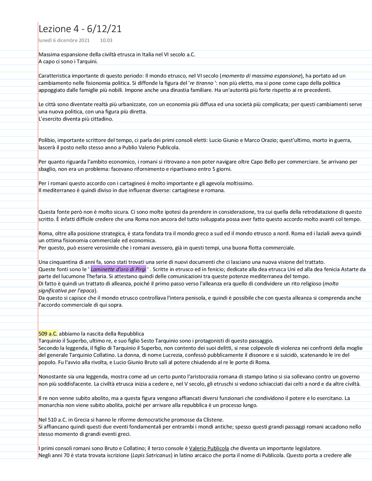 Storia Romana Libro Cresci Marrone Lezione 4 Docsity
