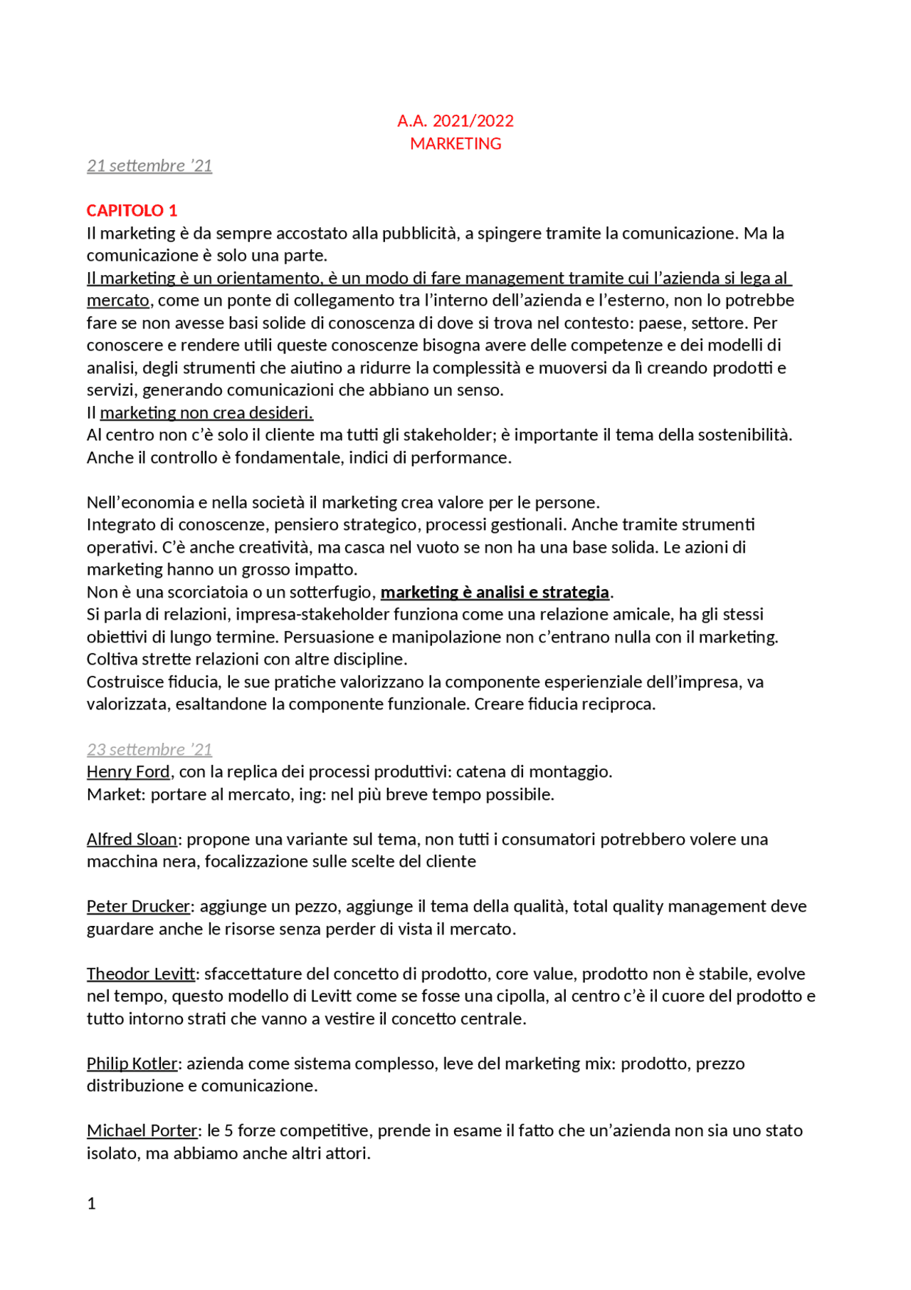 Appunti Marketing Modulo1 Docsity