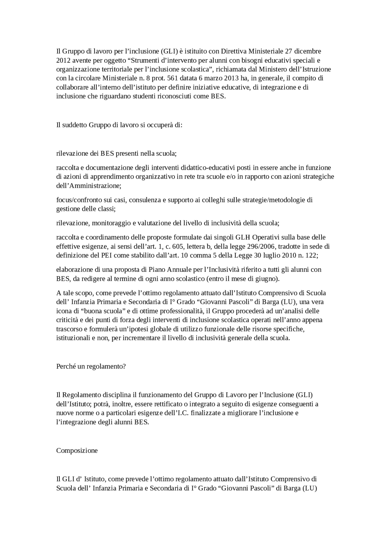 Gli Caratteristiche Docsity