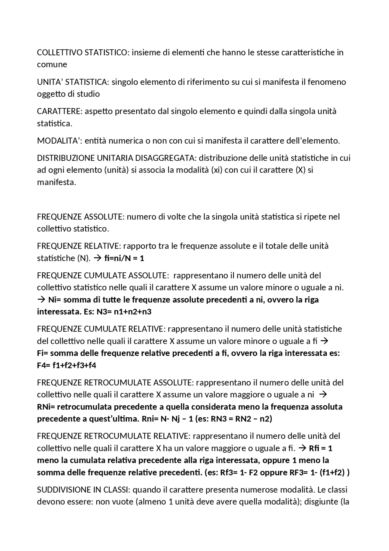 Concetti fondamentali di statistica - Docsity