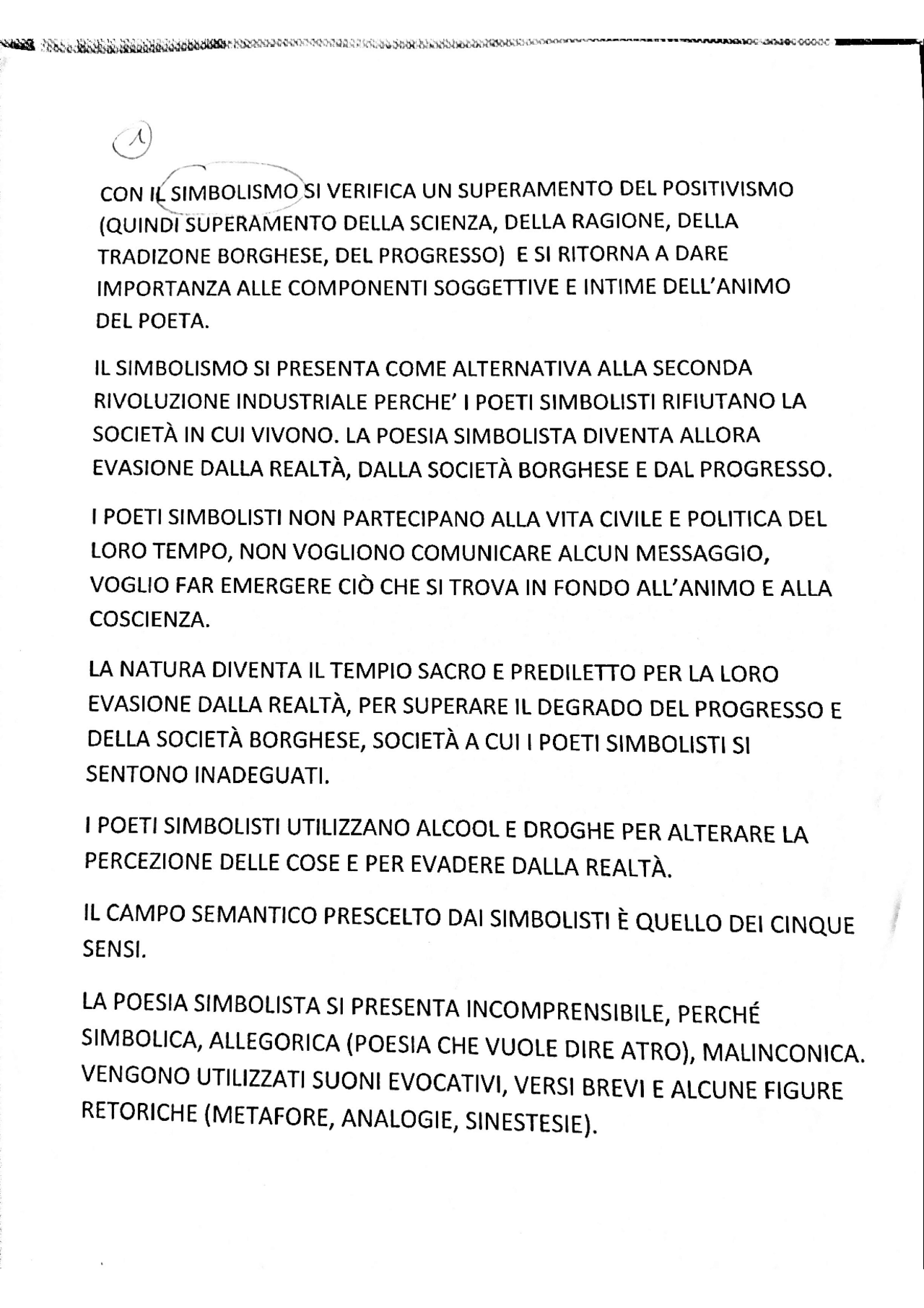 Simbolismo Baudelaire Pascoli Docsity