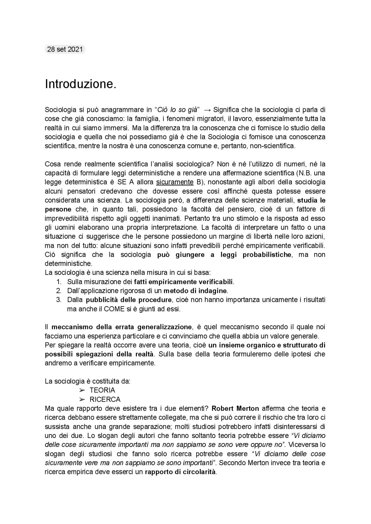 Appunti Di Sociologia Generale Docsity