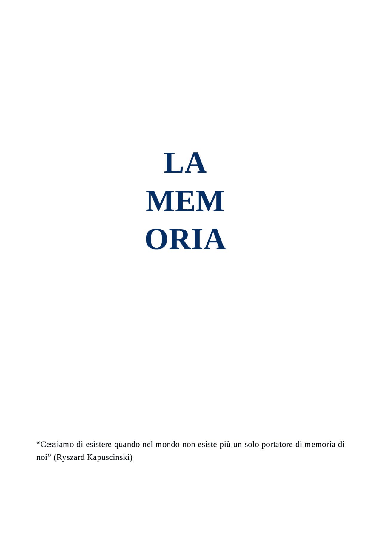 Restauro La Memoria Docsity