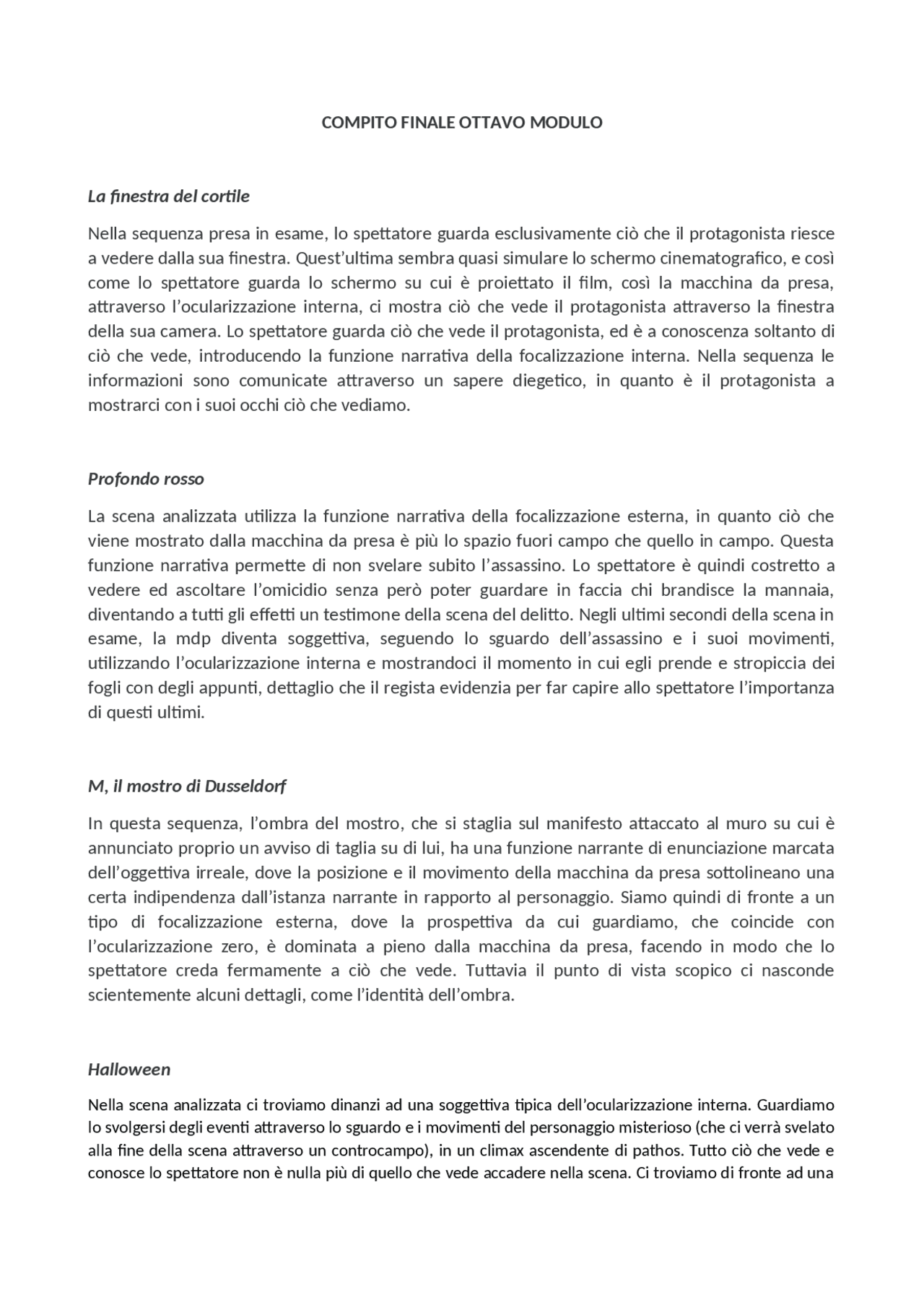 Compito finale settimo modulo Laboratorio E-Learning | Esercizi di Storia Del Cinema Americano ...