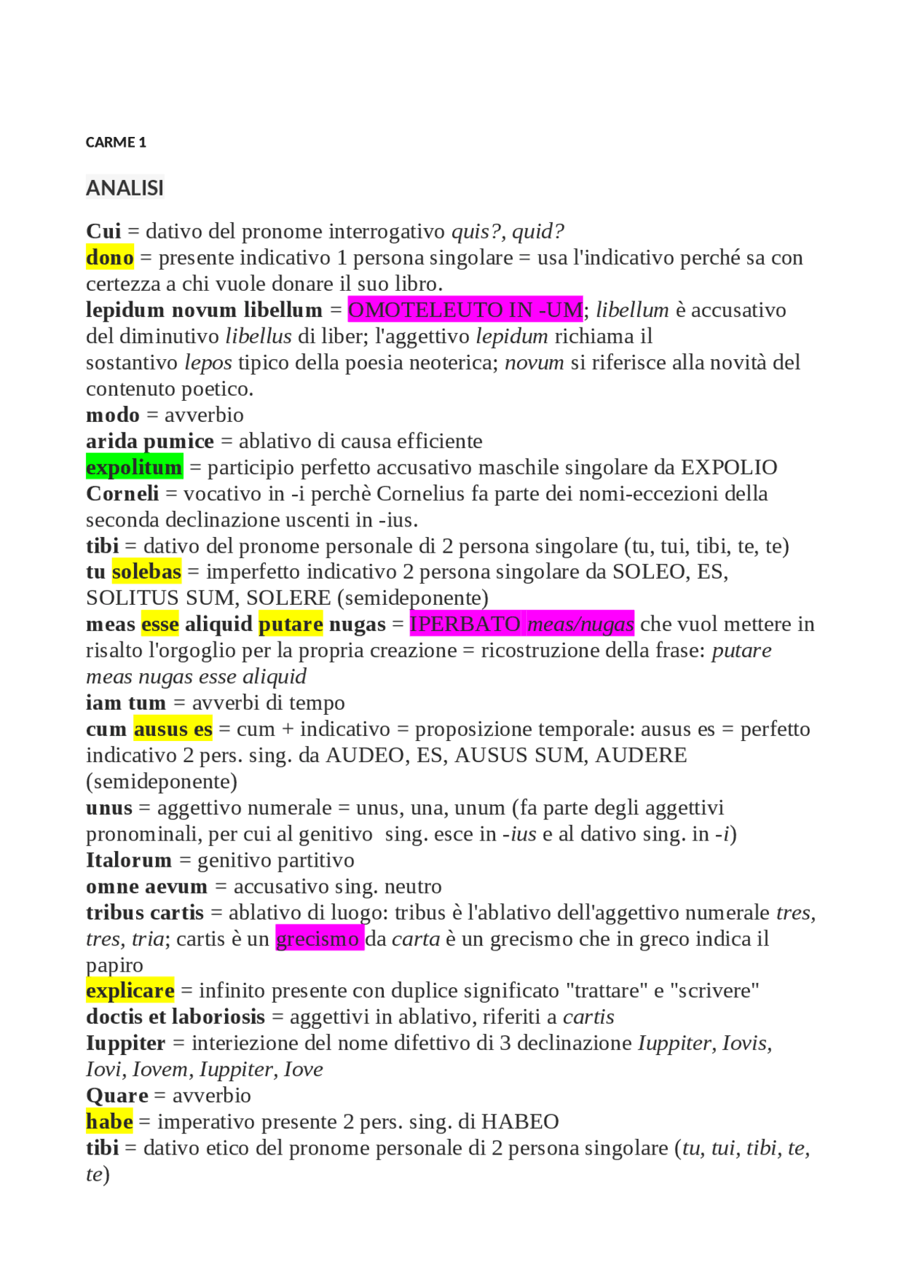 Analisi Del Carme 5 Di Catullo Docsity