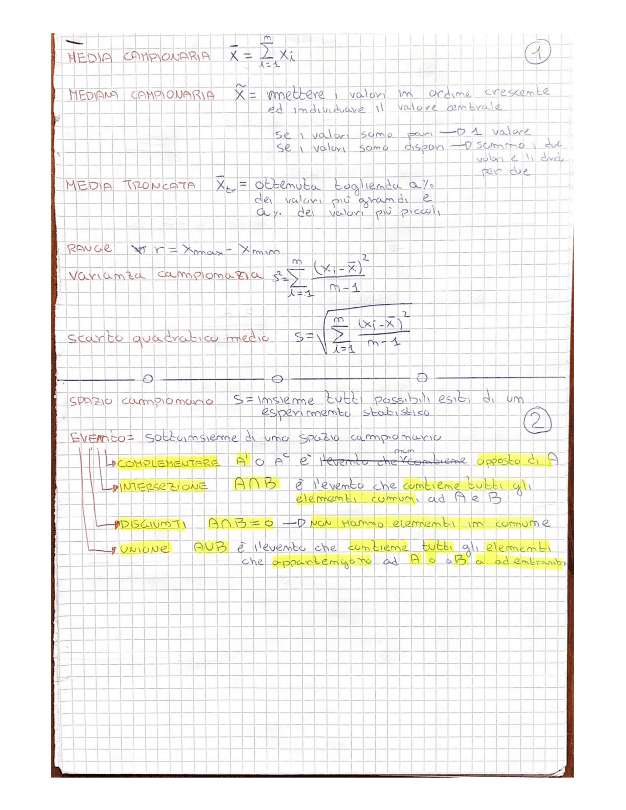 Schemi E Formule Di Statistica Generale Formulari Di Statistica Docsity