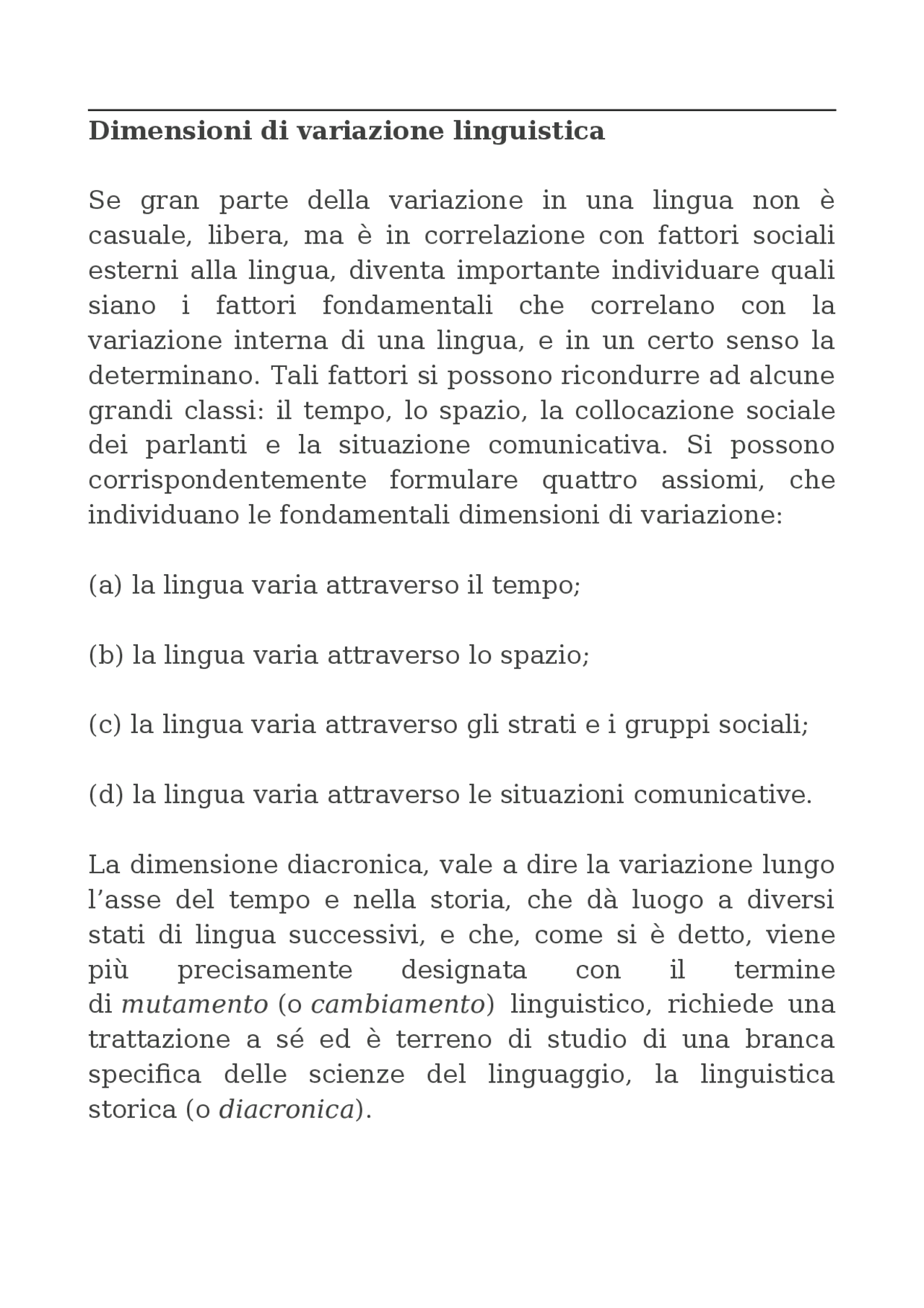 Le Variazioni Linguistiche Docsity