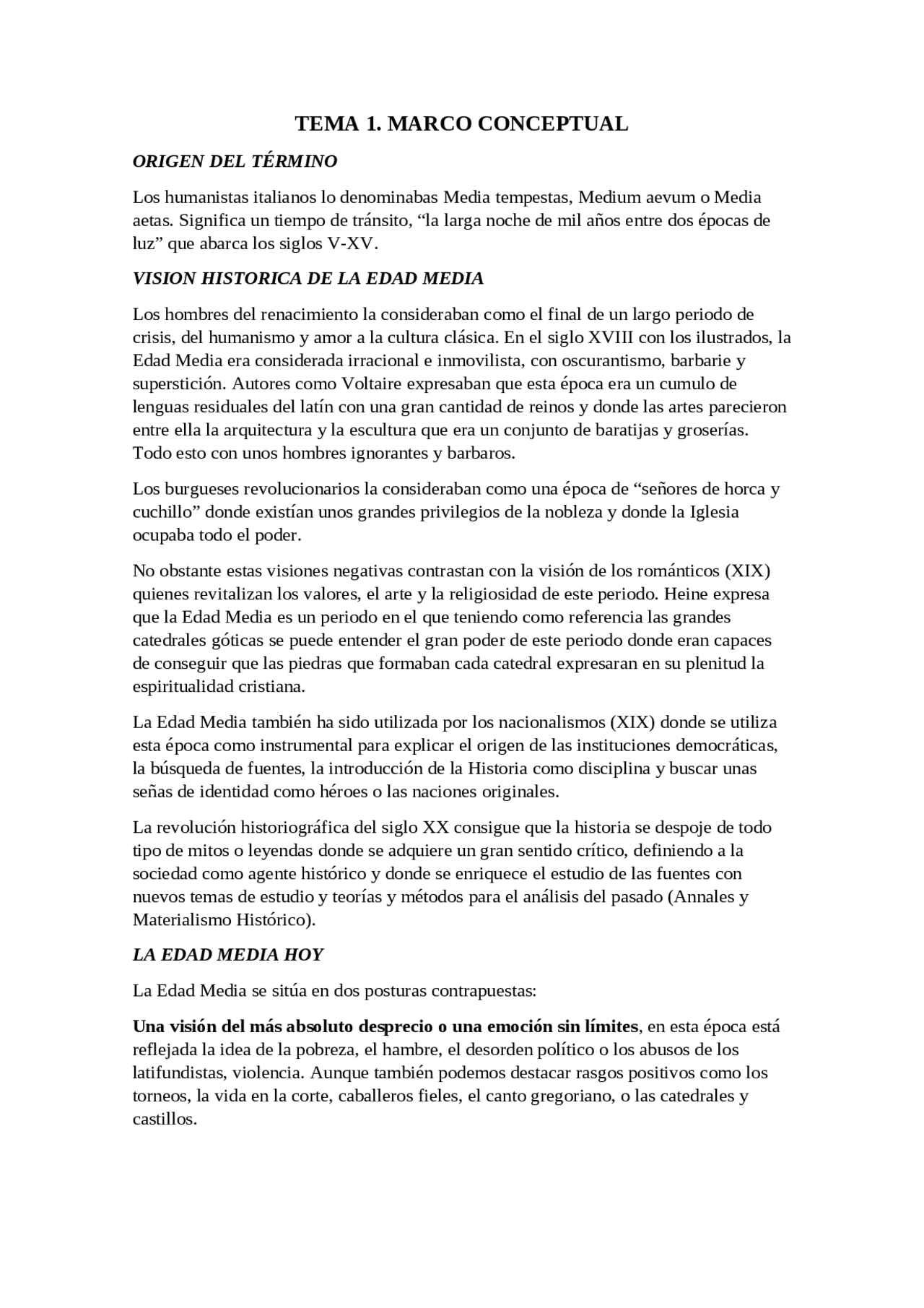 Apuntes Tema 1 de la Historia - Docsity