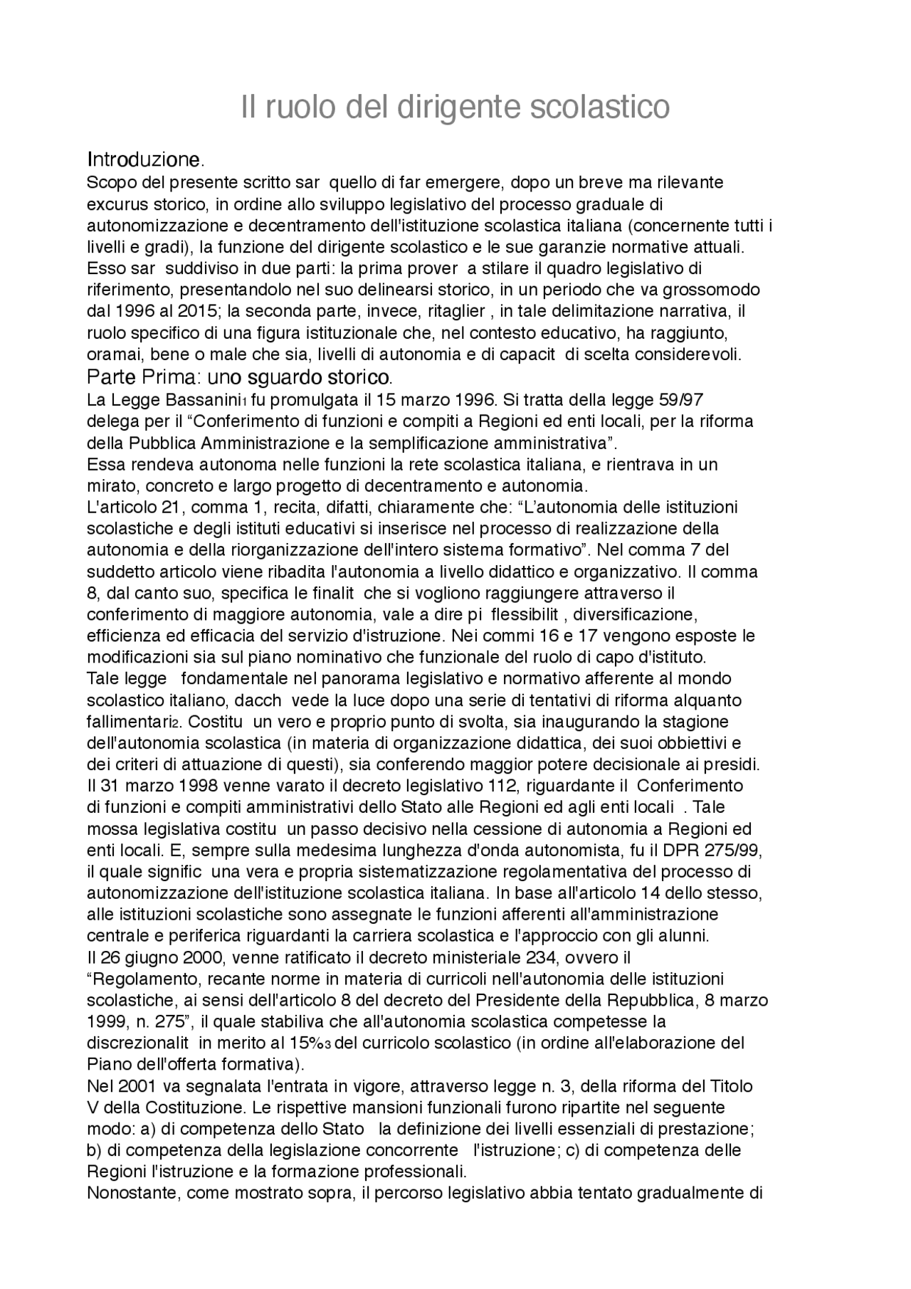 Il Dirigente Scolastico Appunti Di Diritto Docsity