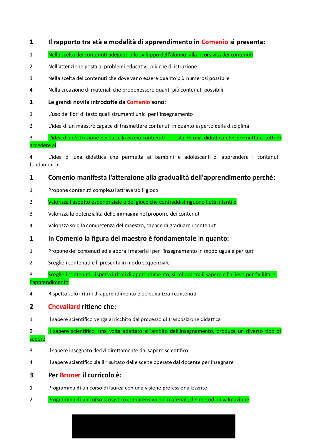 Didattica generale esercitazione test prova scritta anno 2020- 21 ...