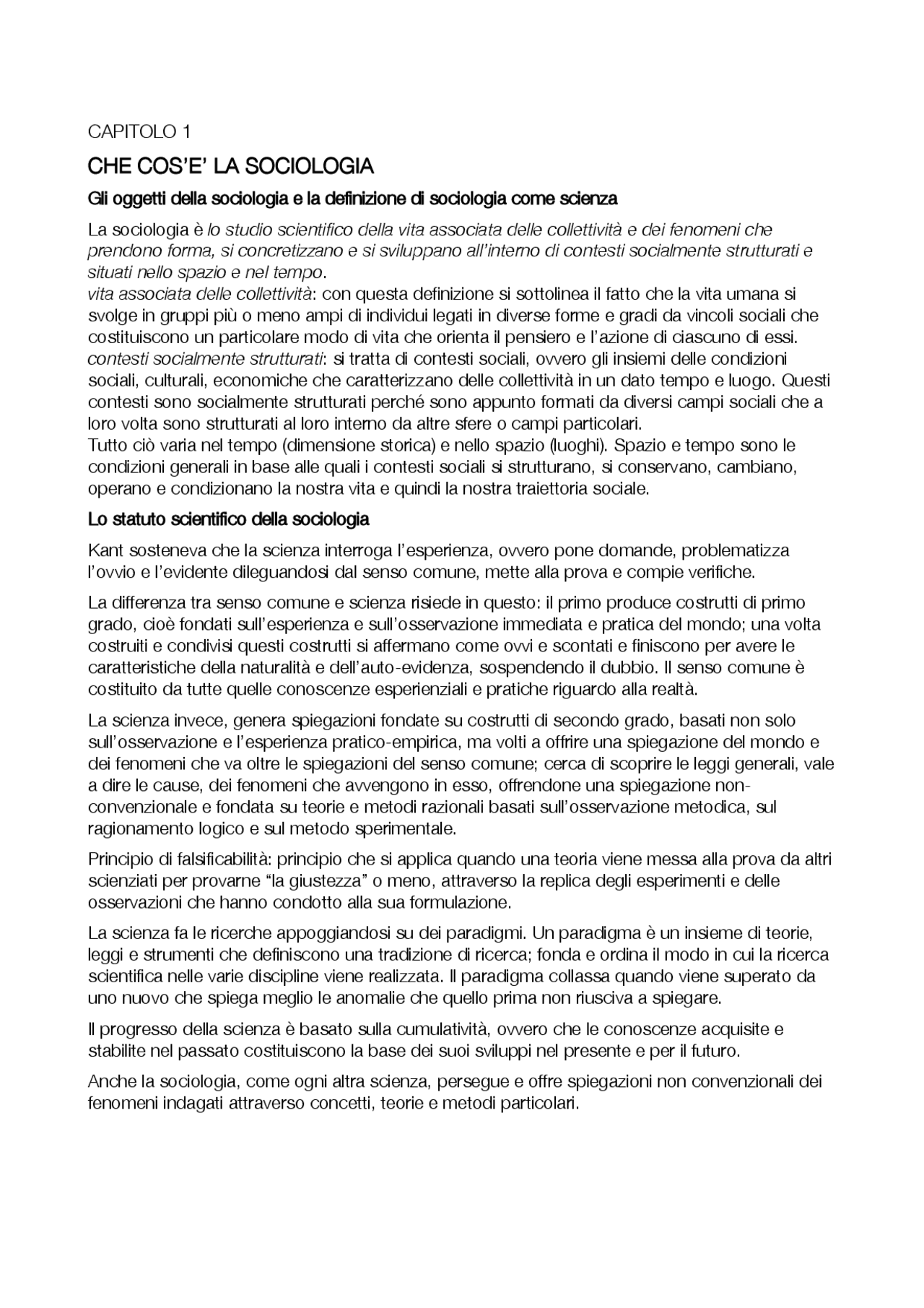 Appunti Integrati Ai Capitoli 1 E 2 Del Libro Docsity