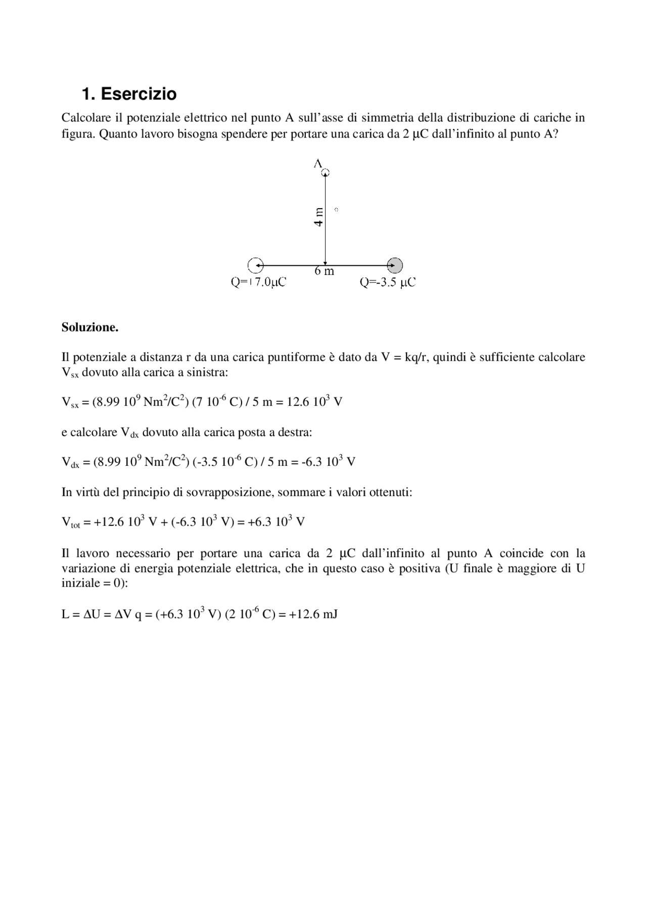 Esercizi Fisica Elettrostatica Docsity
