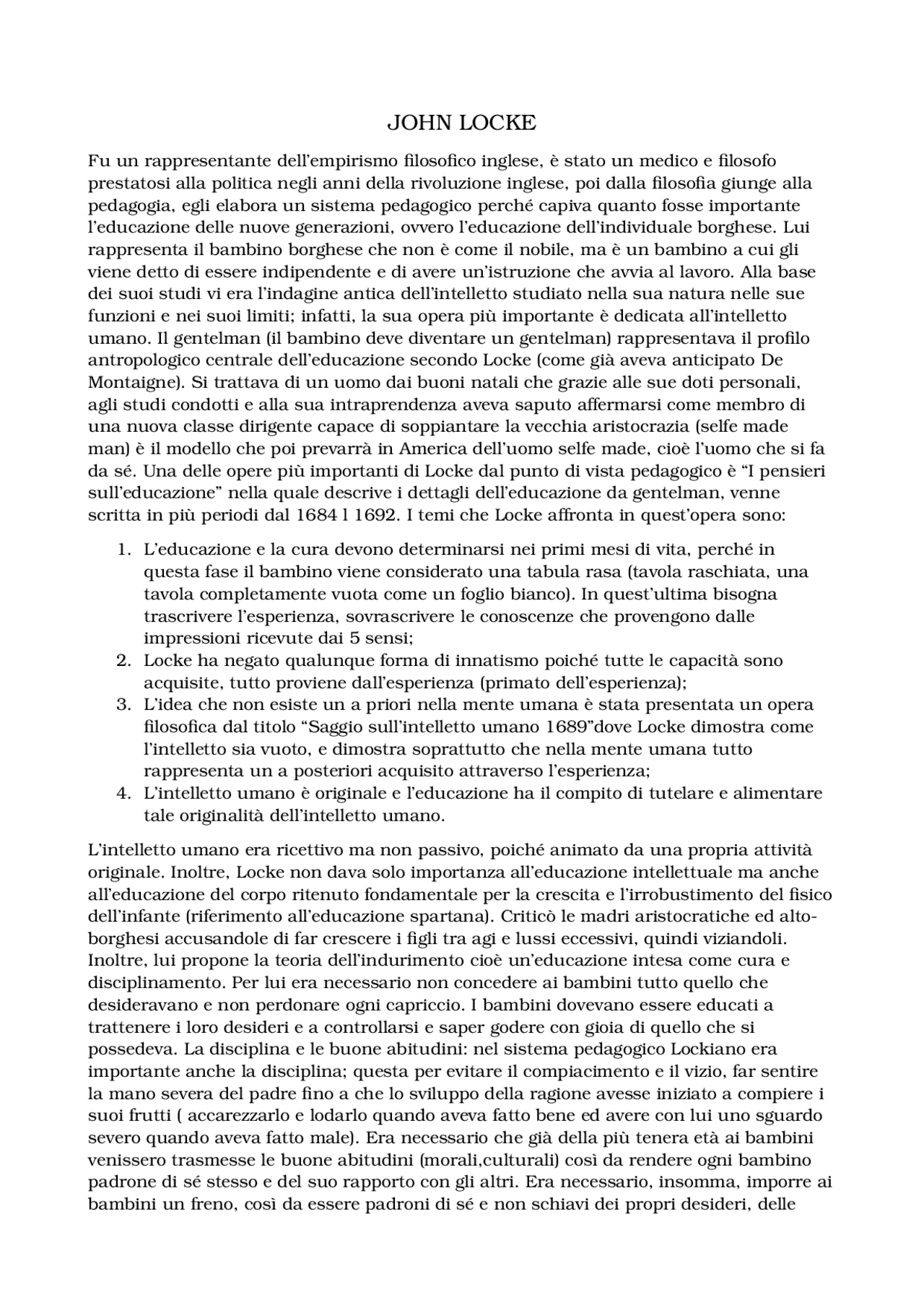 Riassunto Di John Locke Docsity