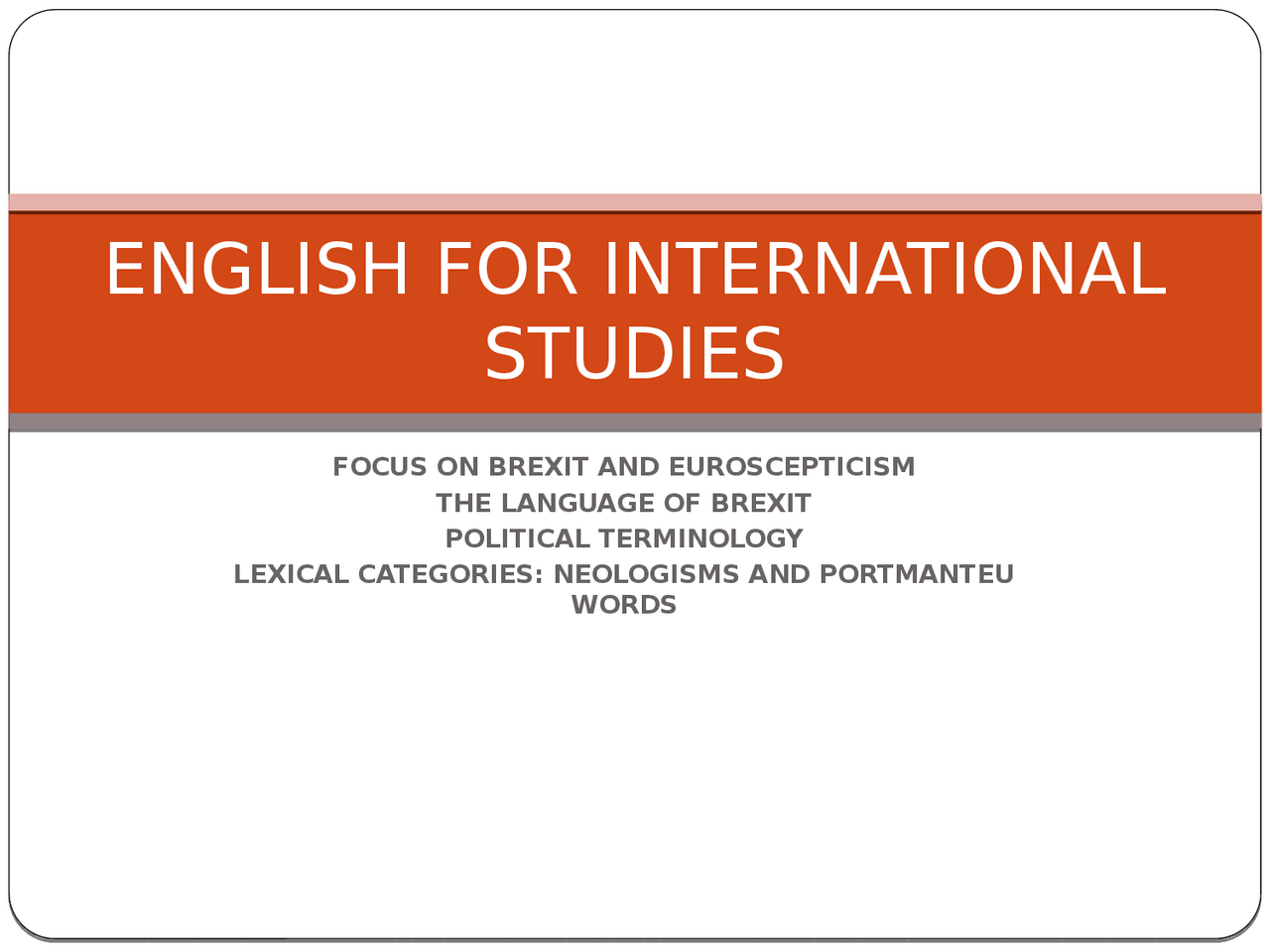 Brexit E Le Sue Caratteristiche Docsity