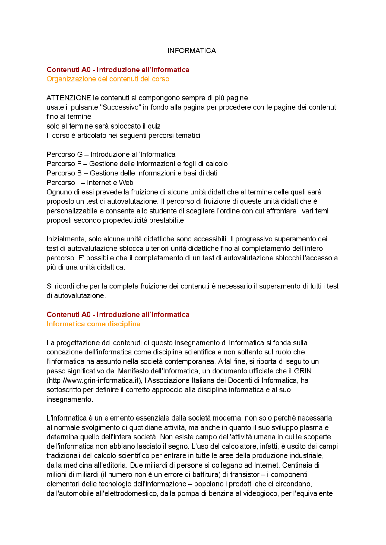 Informatica riassunto - Docsity