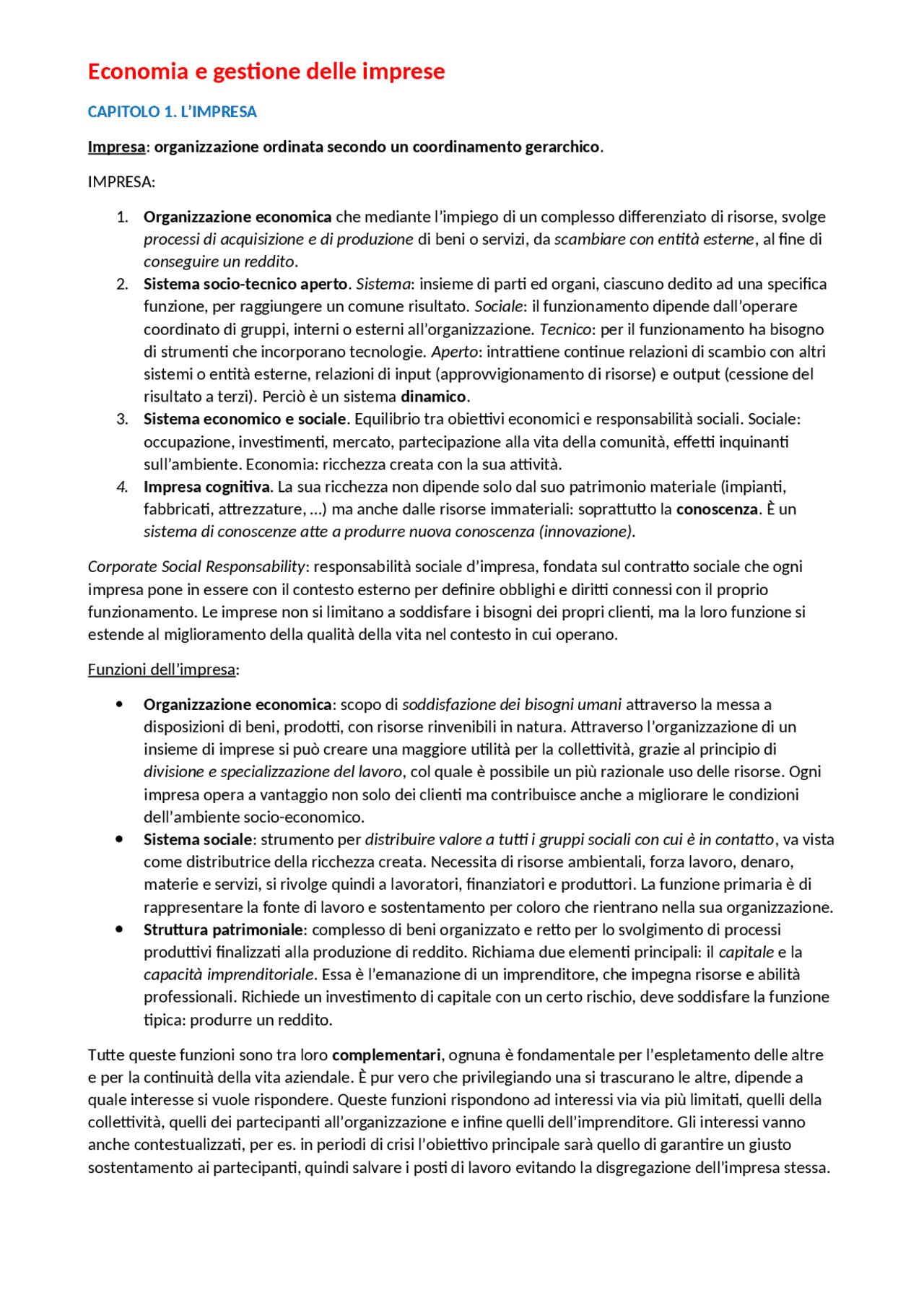 Riassunto Libro Egi Professoressa Faggioni Docsity