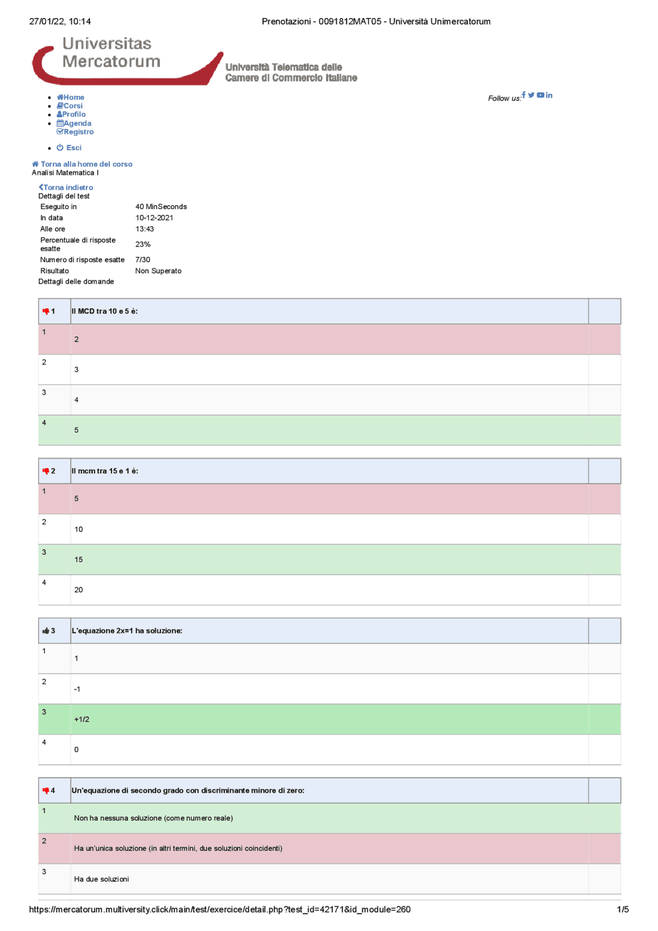 Database Analisi Matematica I Tutte Le Domande Ingegneria Gestionale