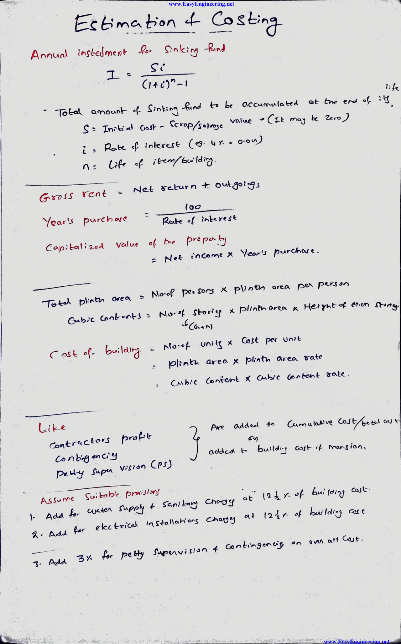Estimation And Costing Docsity