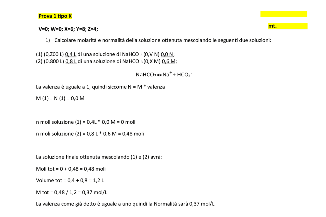 Elaborato 1 Ingegneria Ambientale Tipo K Docsity