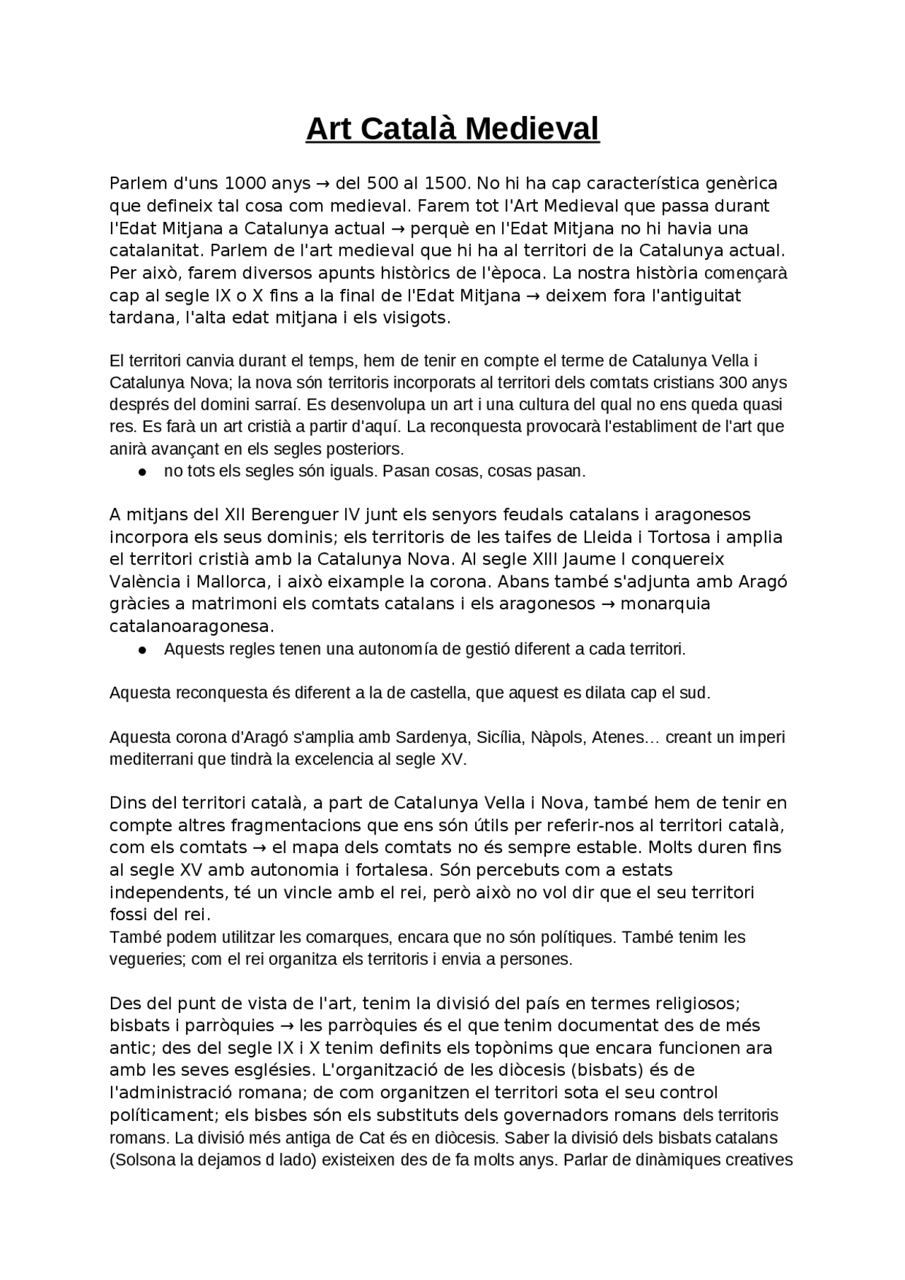 Apunts art català medieval - Docsity